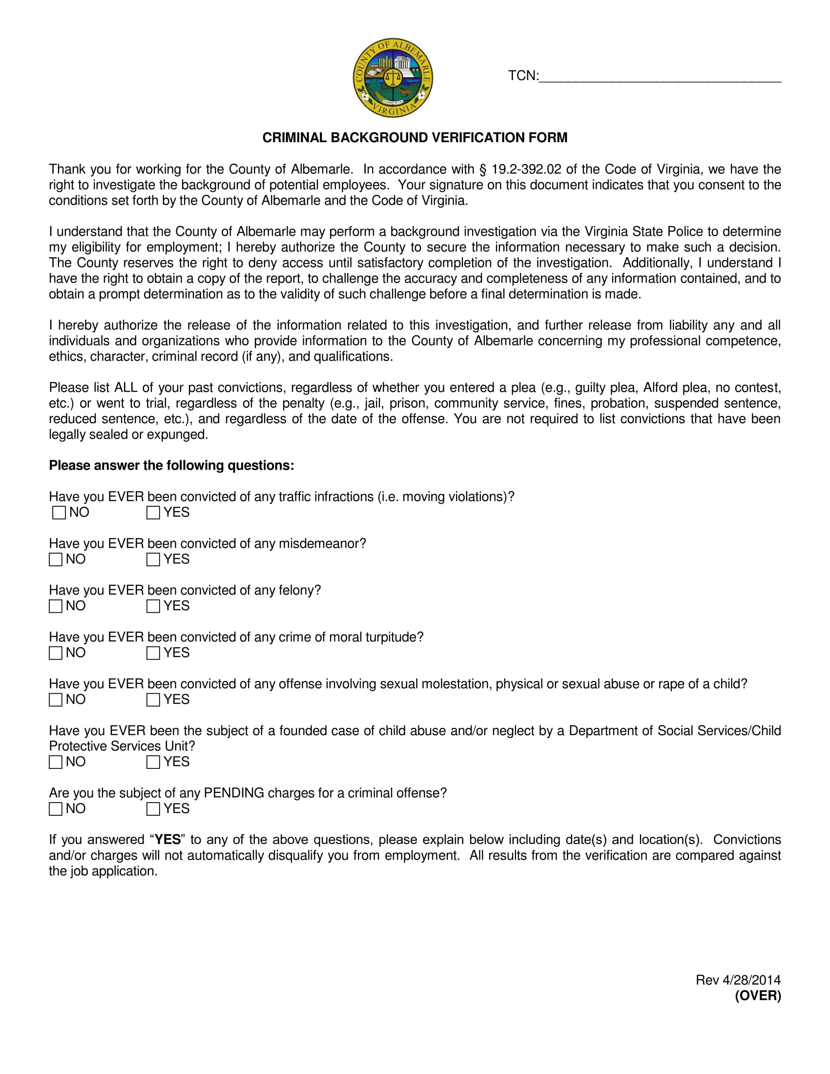 Free 13+ Background Verification Form Samples, PDF, MS Word, Google Docs