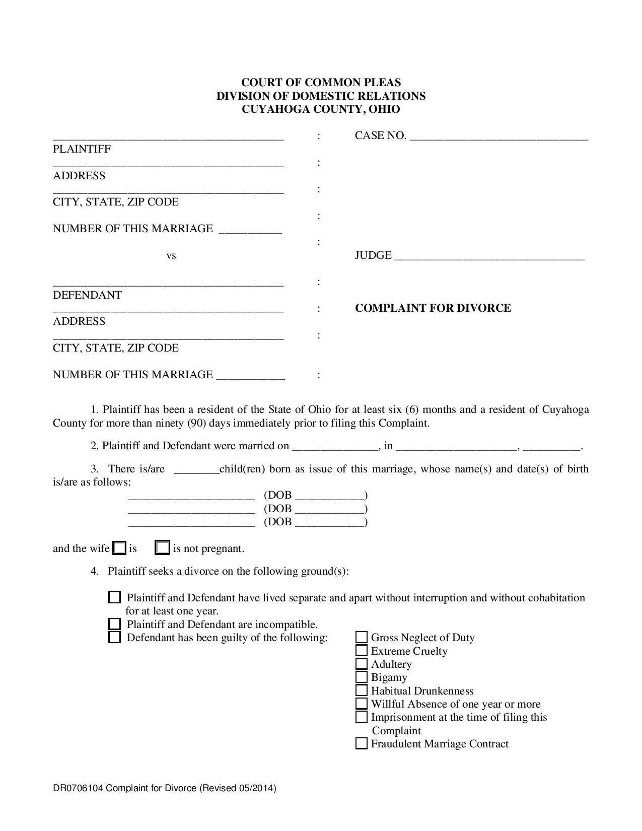 FREE 10+ Divorce Complaint Forms in PDF
