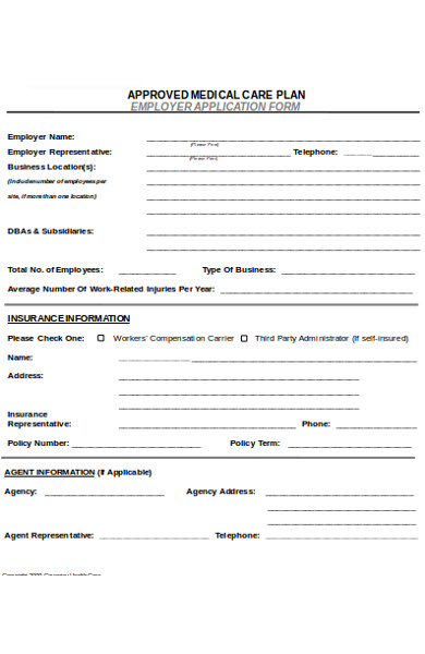 FREE 11+ Health Care Application Forms in PDF | Ms Word | Excel