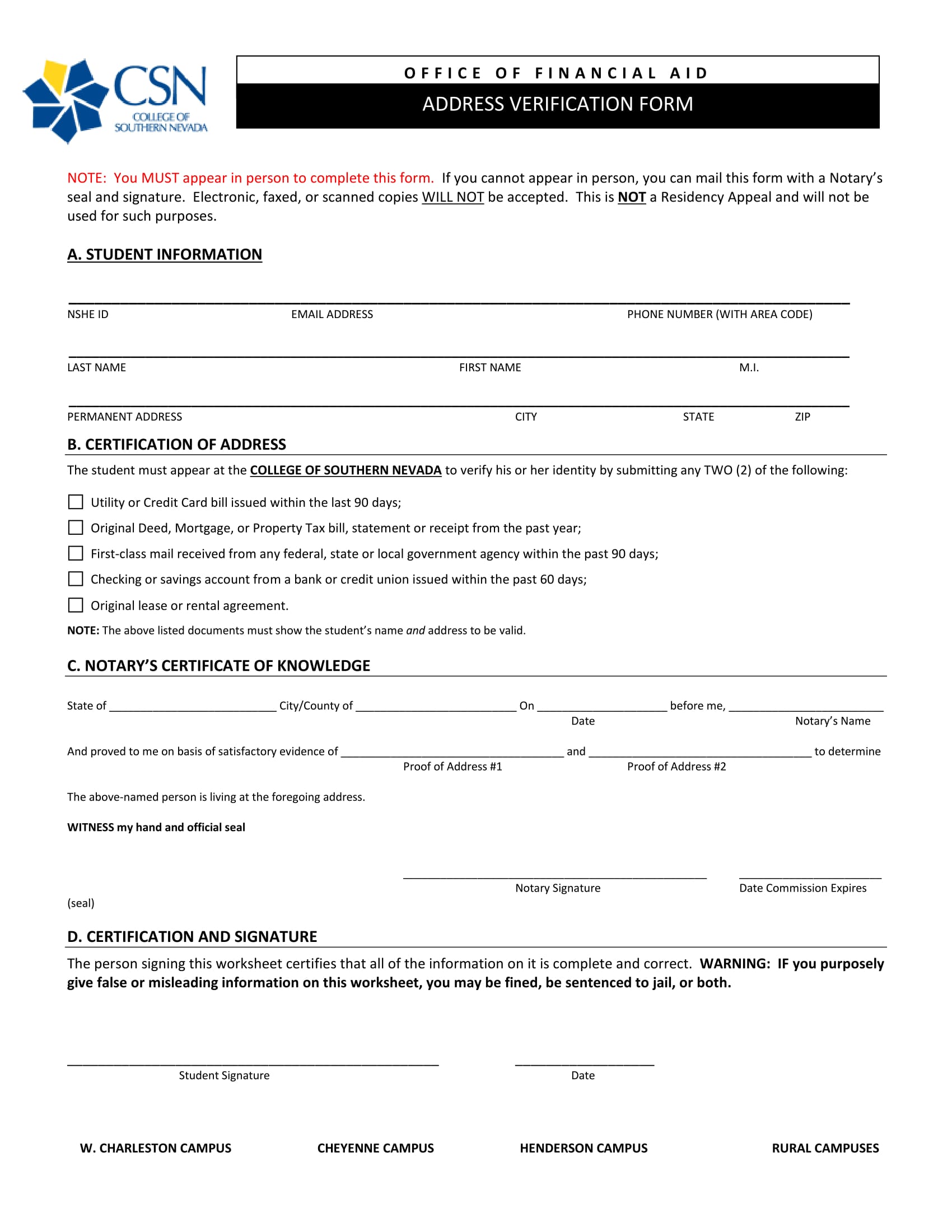 Free 13 + Address Verification Form Samples, PDF, MS Word, Google Docs