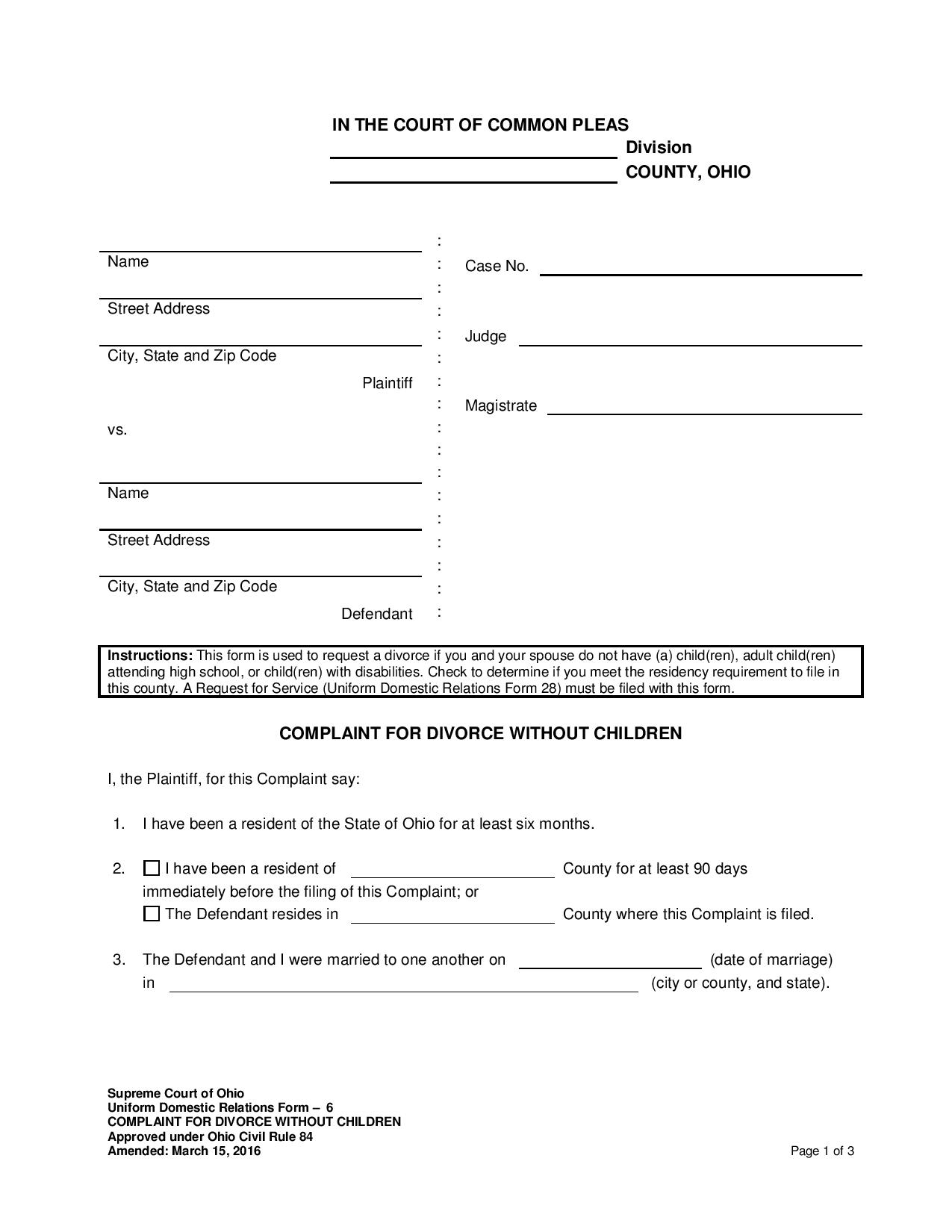 FREE 10+ Divorce Complaint Forms in PDF