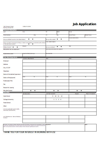 FREE 31+ Printable Application Forms in PDF | Ms Word | Excel