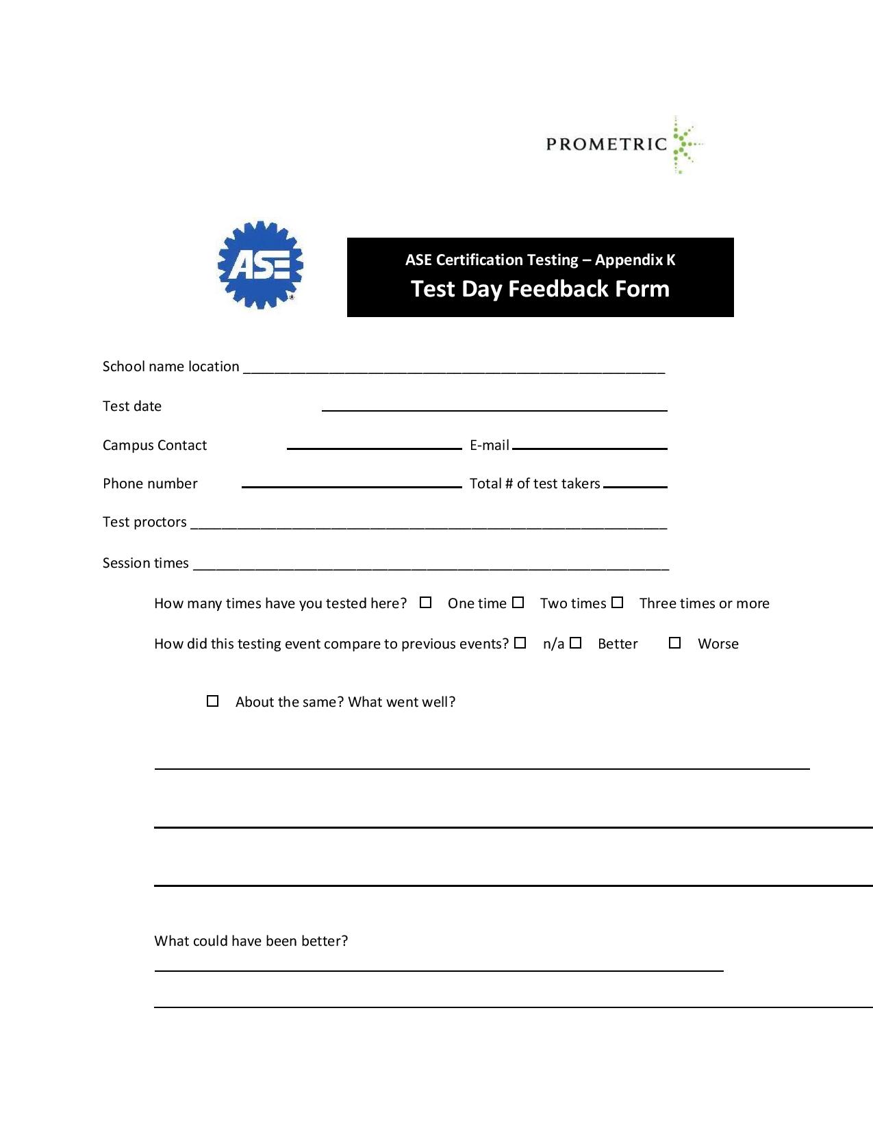 FREE 11+ Exam and Test Feedback Forms in PDF | Ms Word