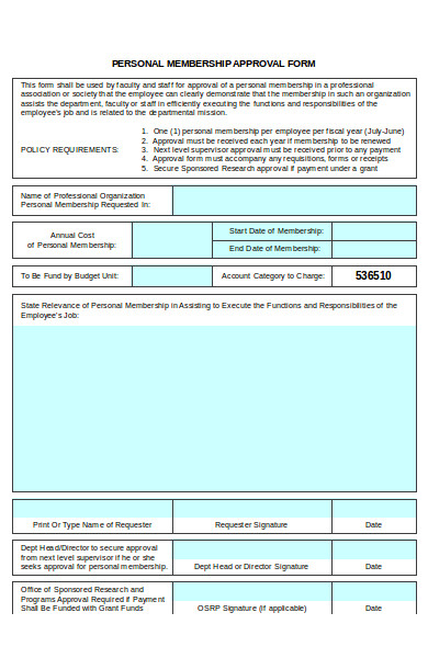 FREE 7+ Application For Membership Forms in PDF | Ms Word | Excel