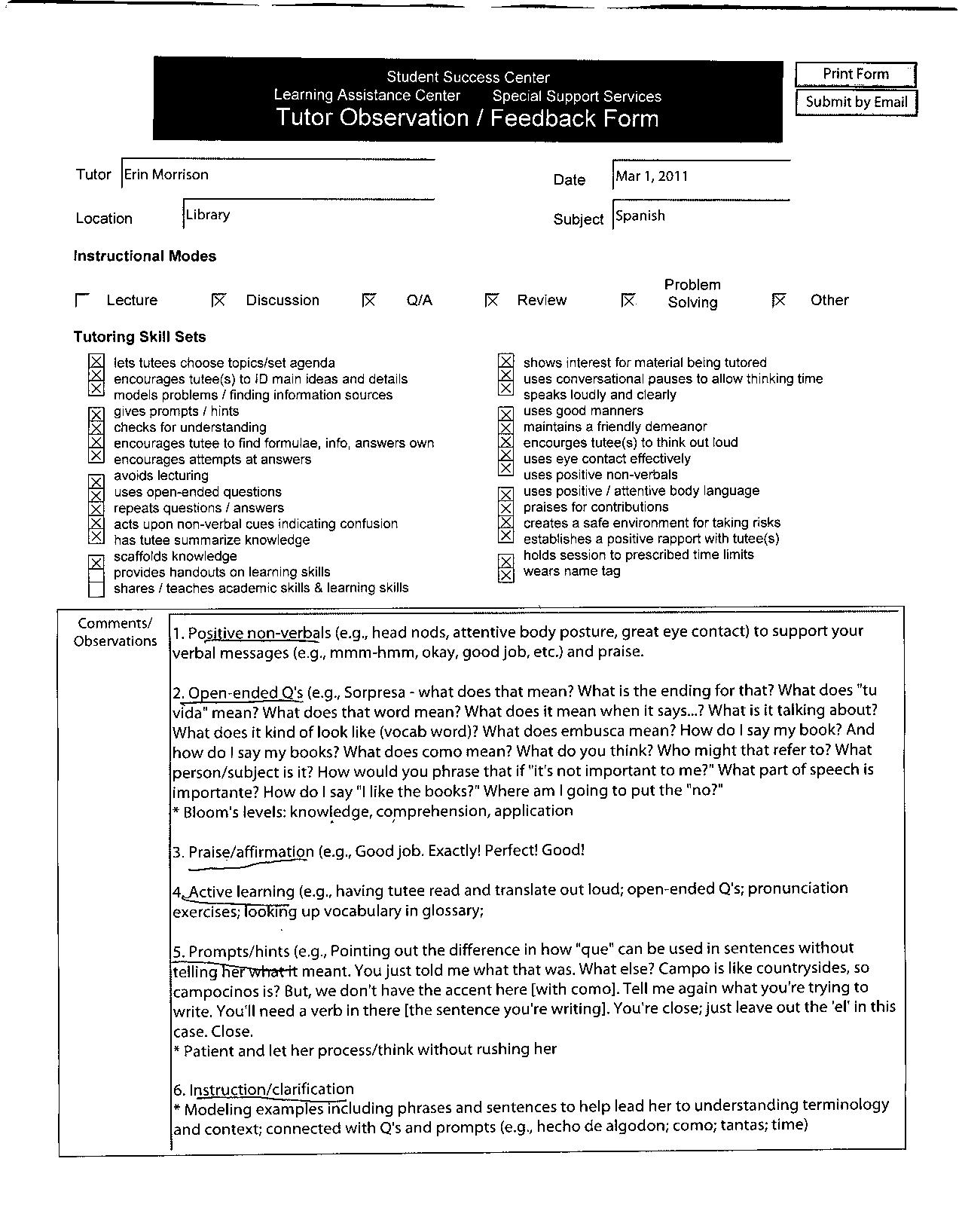 FREE 11+ Observational Feedback Forms in PDF | MS Word