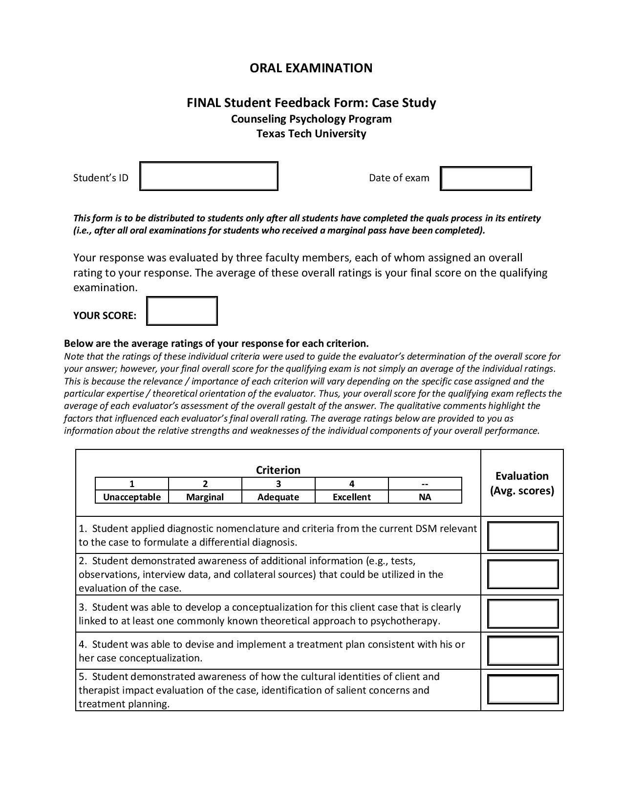 FREE 11+ Exam and Test Feedback Forms in PDF | Ms Word
