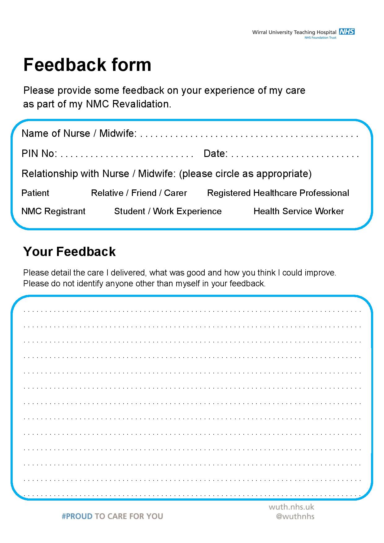 FREE 13+ Nursing Feedback Form Samples, PDF, MS Word, Google Docs