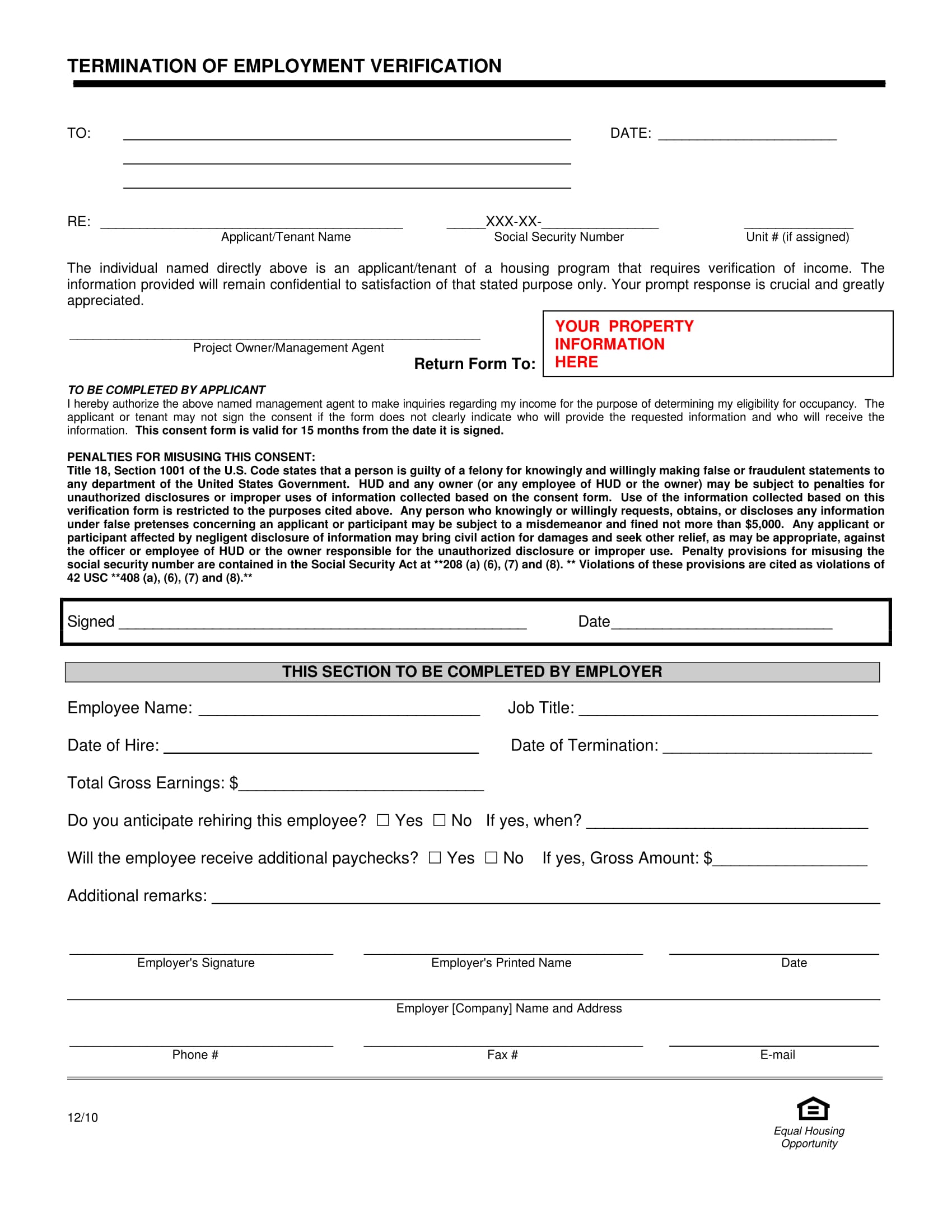 Free 13+ Tenant Employment Verification Form Samples, PDF, MS Word, Google Docs