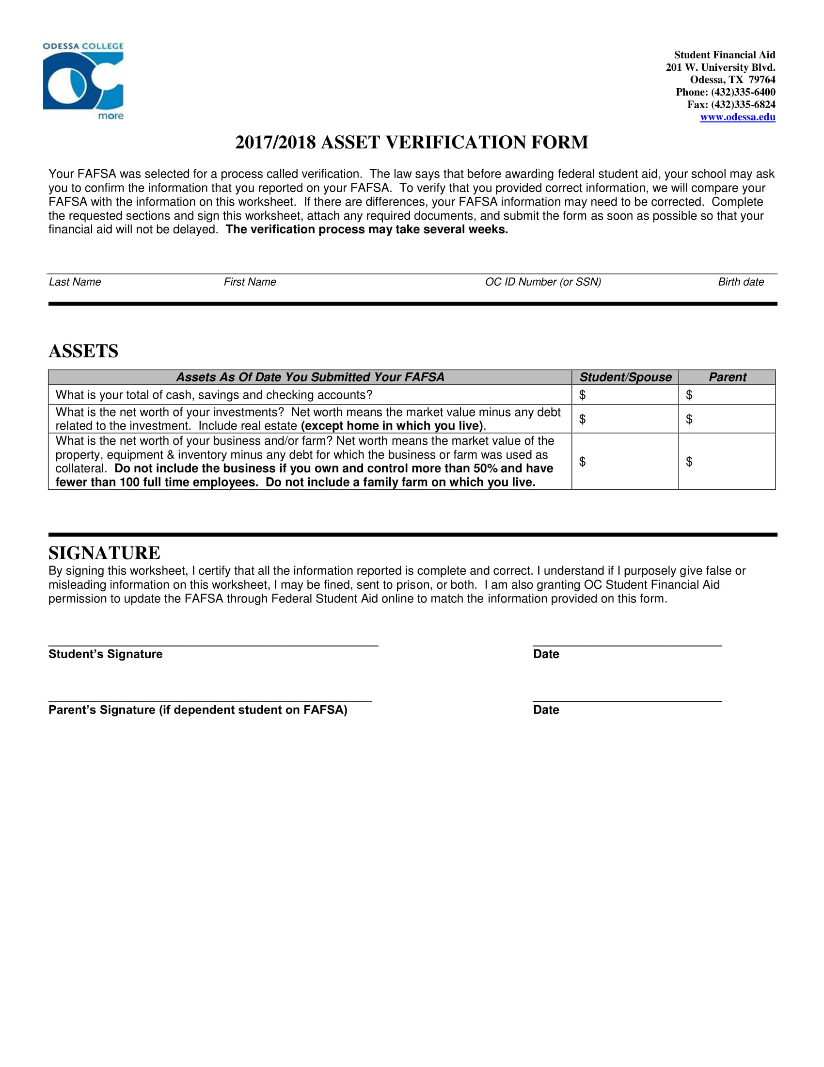 FREE 10+ Asset Verification Forms in PDF | MS Word