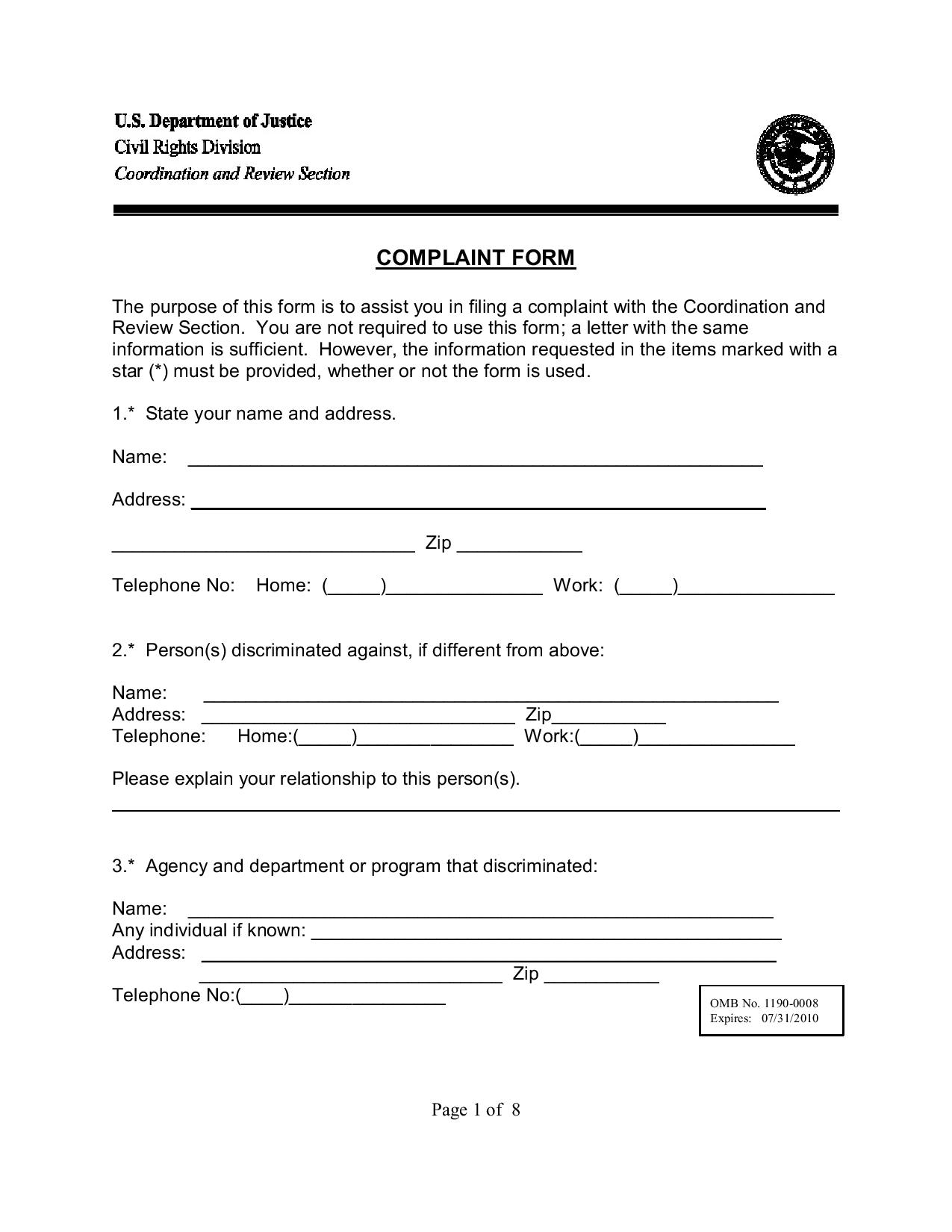 FREE 11+ Civil Complaint Forms in PDF | MS Word