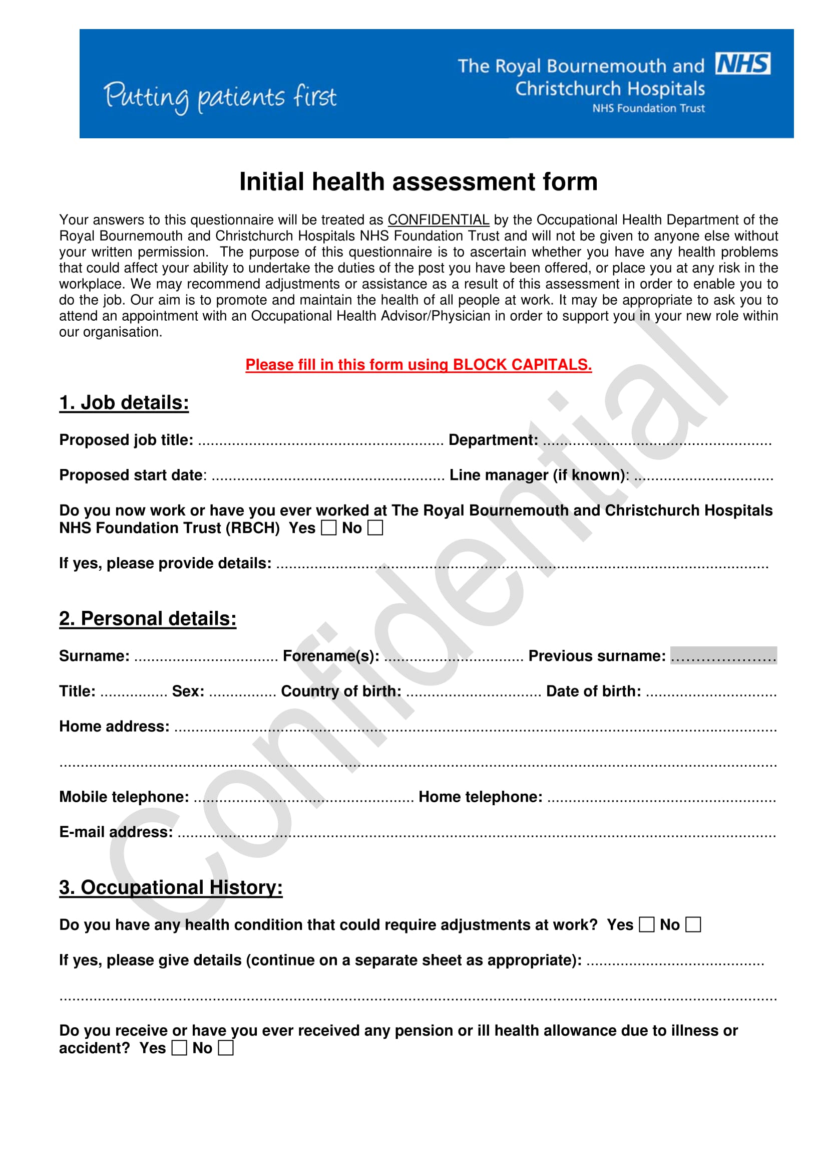 FREE 6+ Assessment Form For Employment in PDF