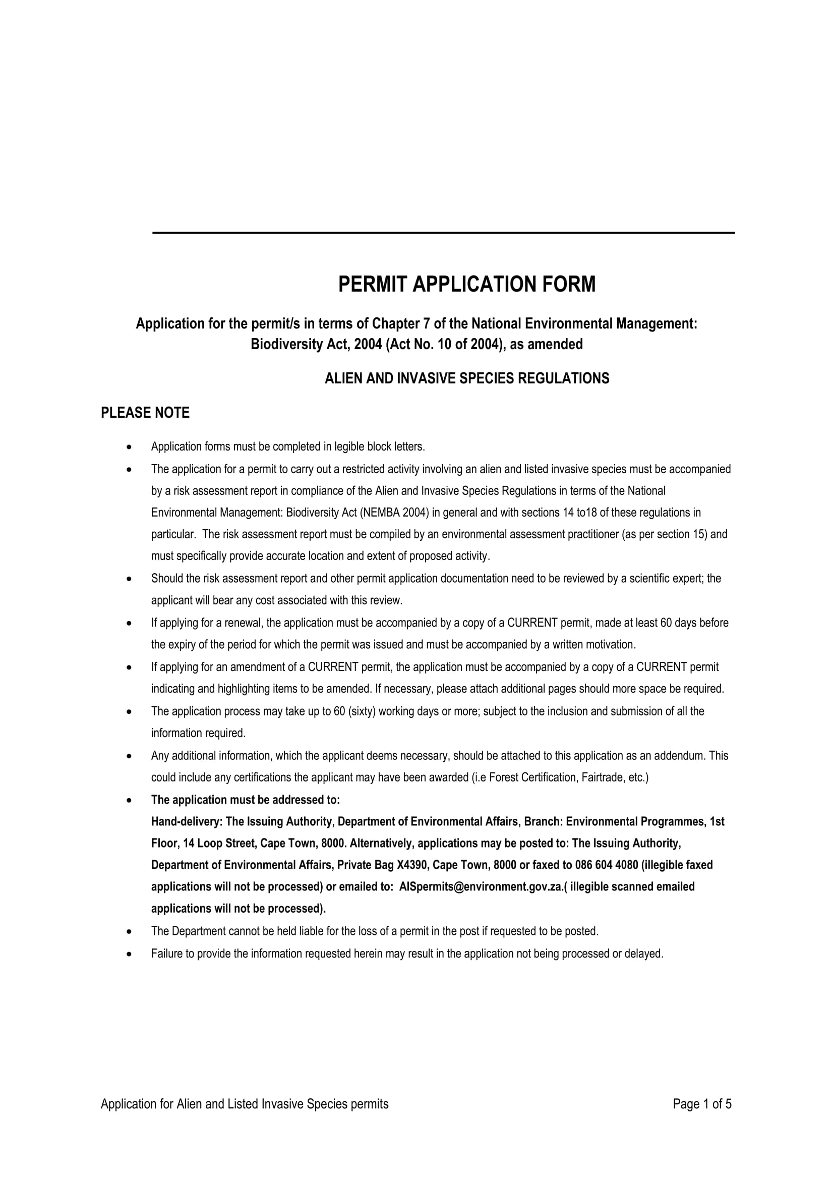 FREE 14+ Permit Application Form Samples, PDF, MS Word, Google Docs, Excel
