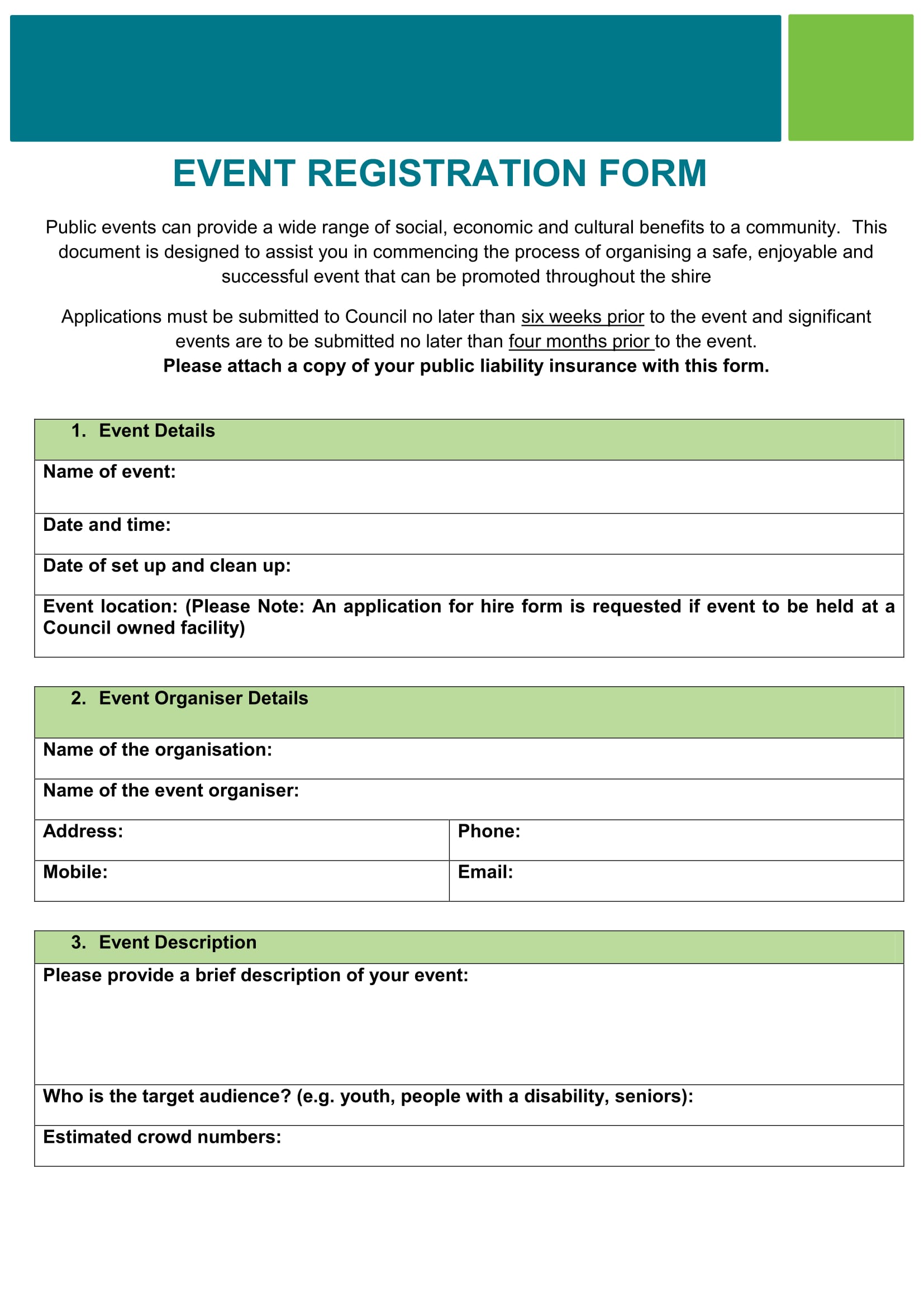Free Blank Printable Event Registration Form Template Word Printable 