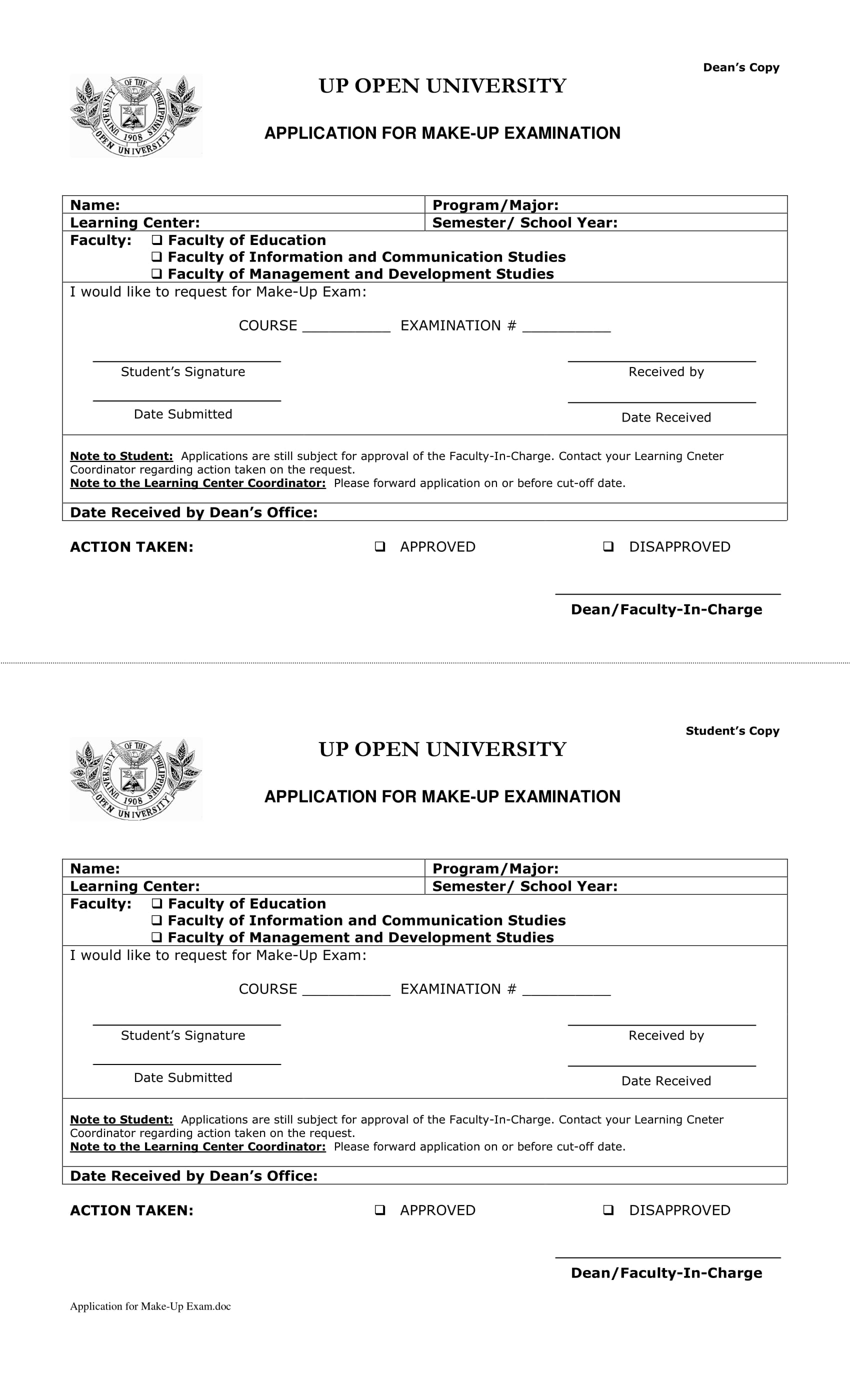 FREE 14+ Examination Application Form Samples, PDF, MS Word, Google Docs