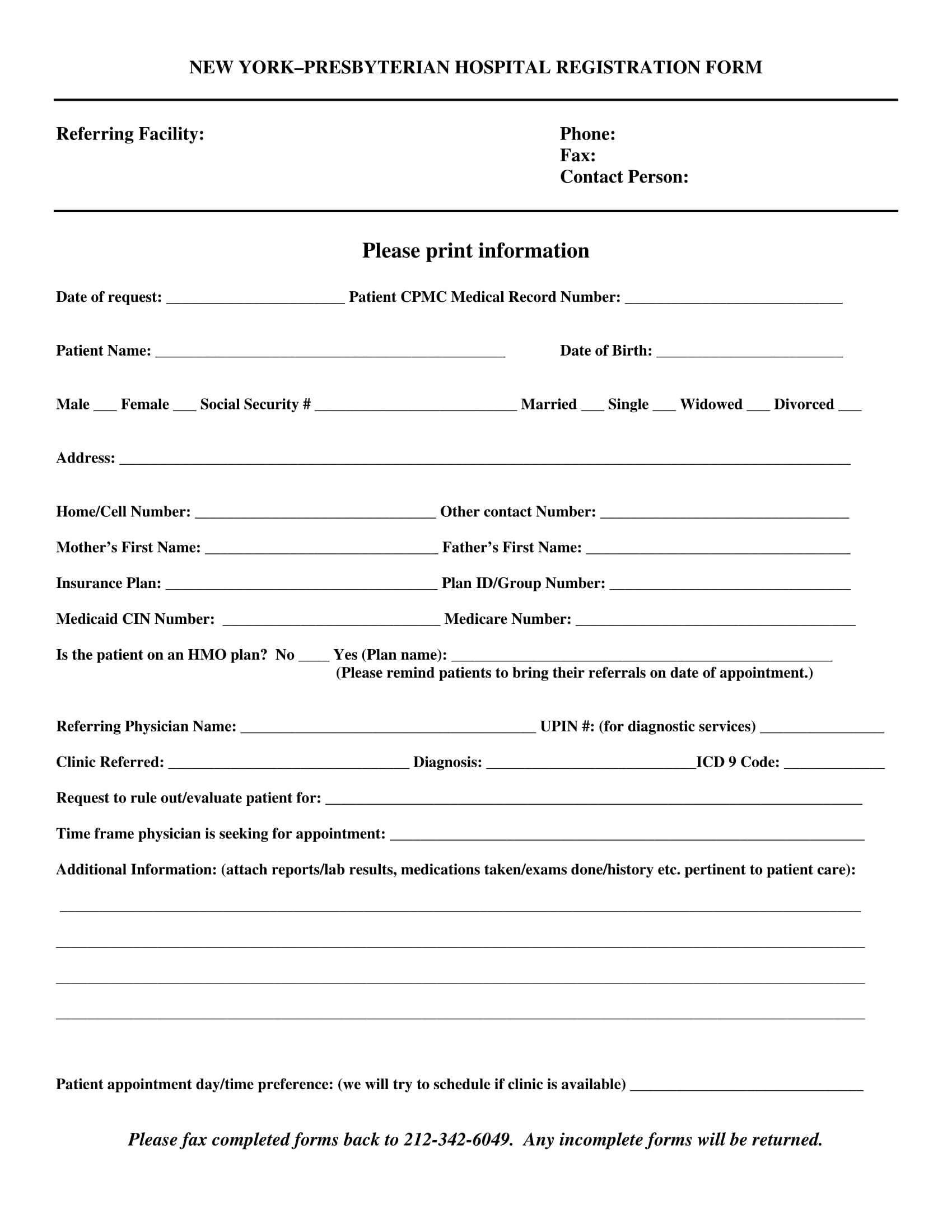 FREE 9 Hospital Registration Forms In PDF