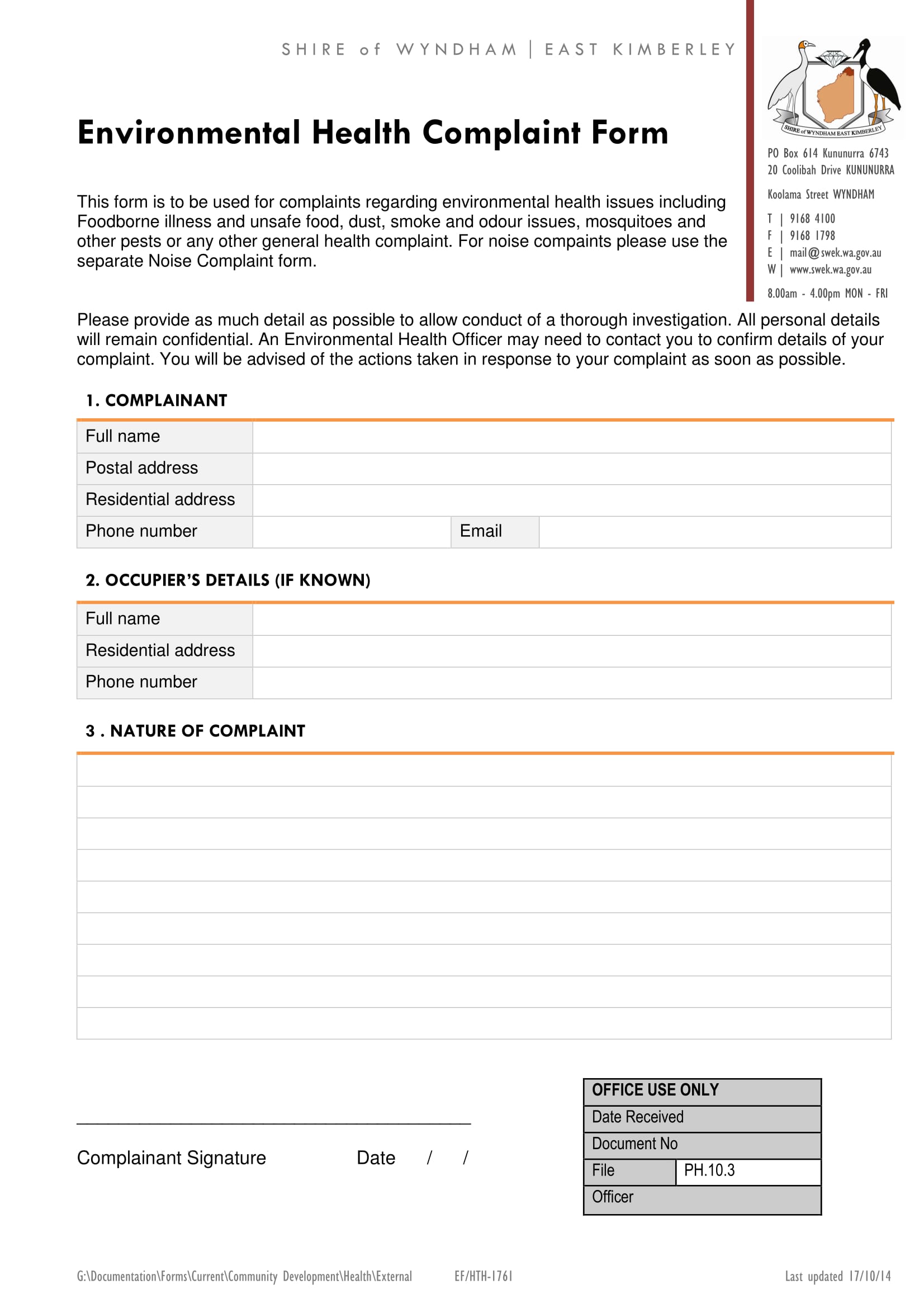 FREE 11+ Health Complaint Form Samples in PDF | MS Word