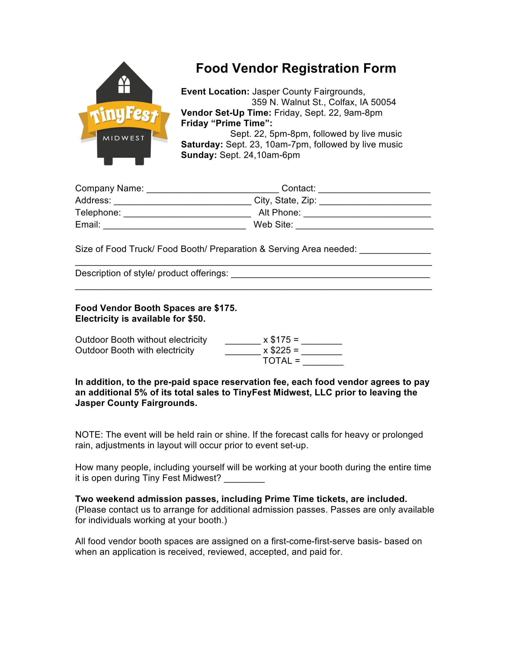 FREE 9+ Event Vendor Registration Forms in PDF | MS Word