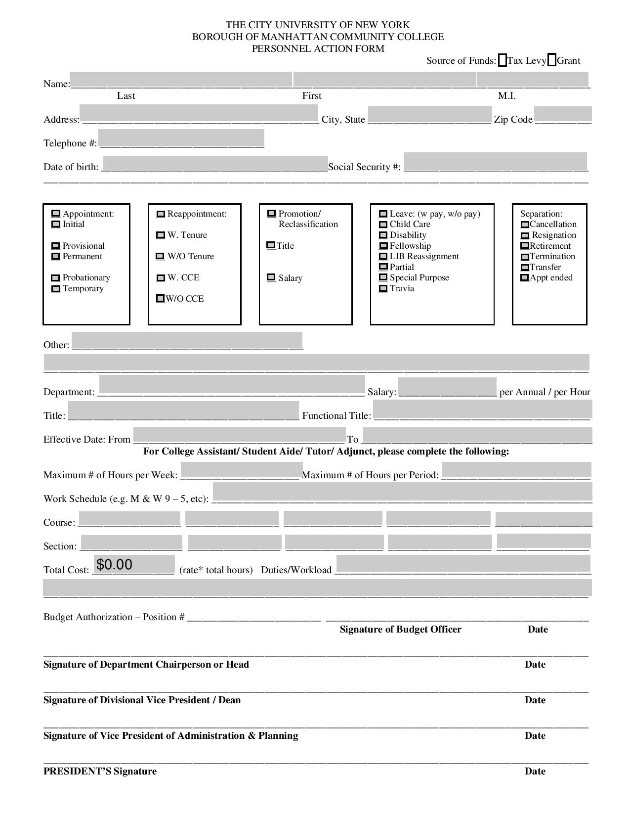FREE 28+ Personnel Action Forms in PDF | MS Word | Excel