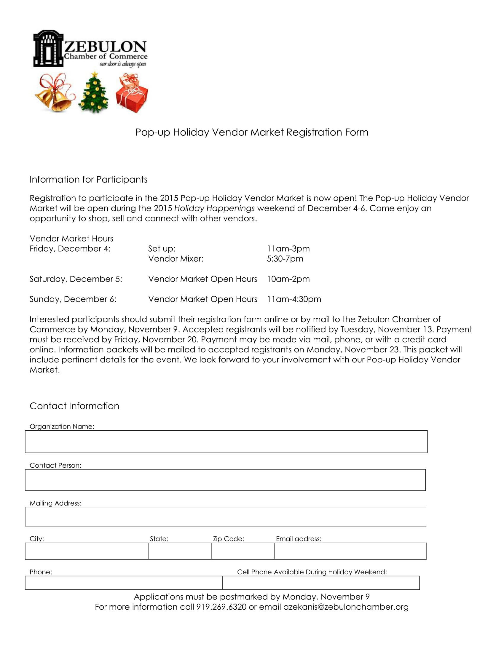 FREE 9+ Event Vendor Registration Forms in PDF | MS Word