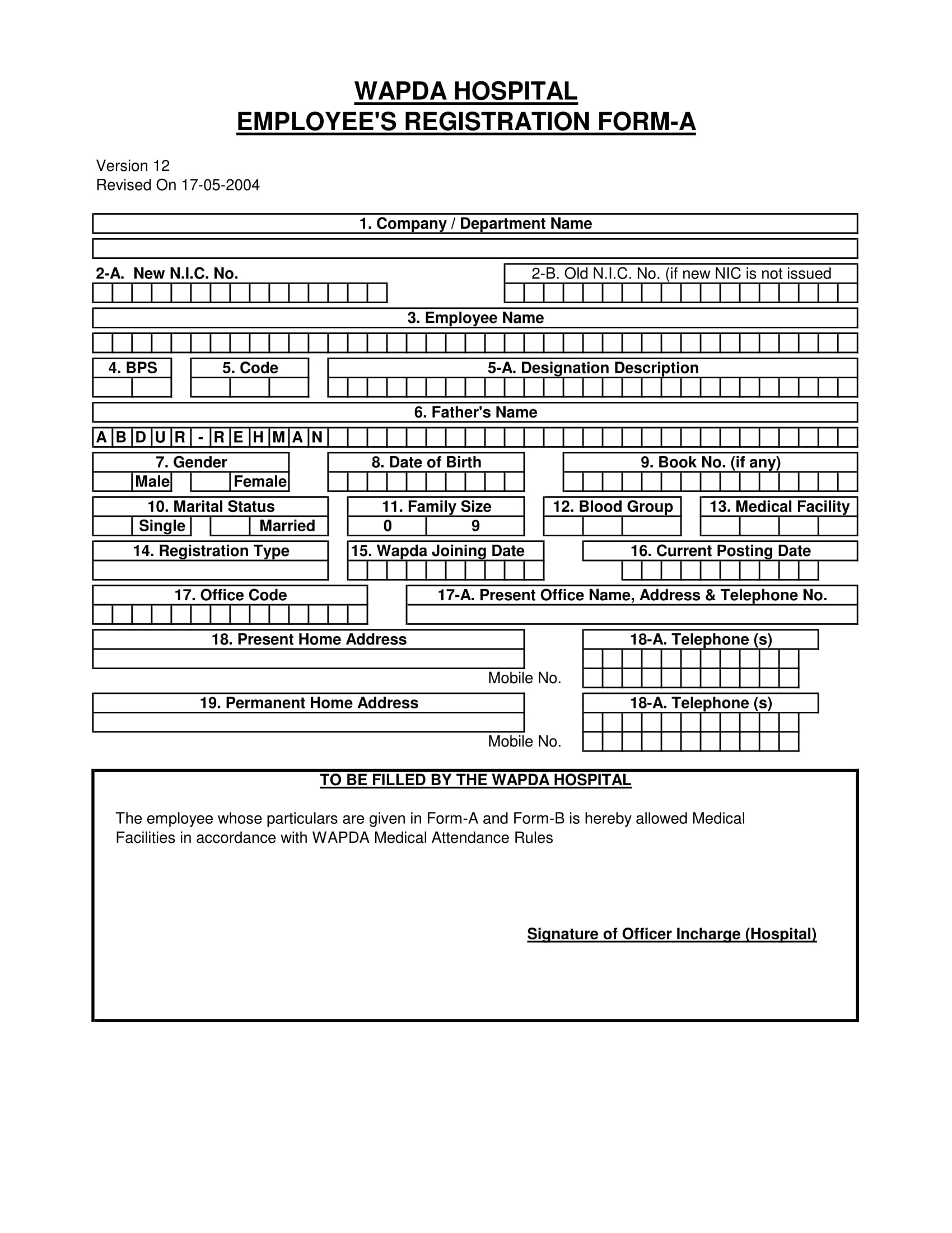 FREE 17+ Hospital Registration Form Samples, PDF, MS Word, Google Docs