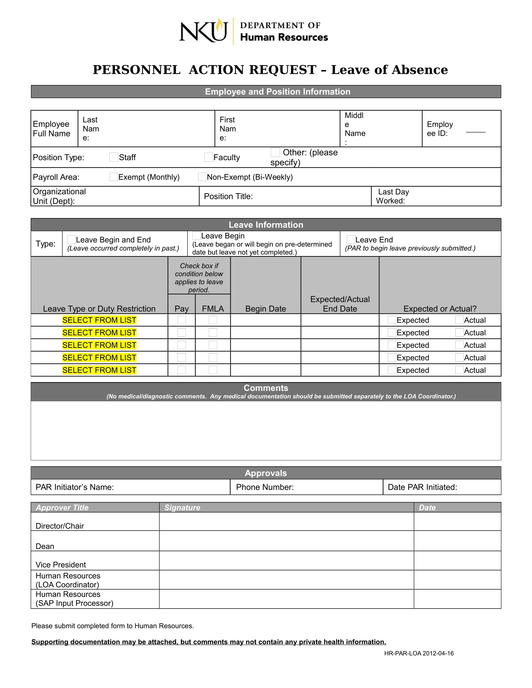 FREE 28+ Personnel Action Forms in MS Word | PDF | Excel