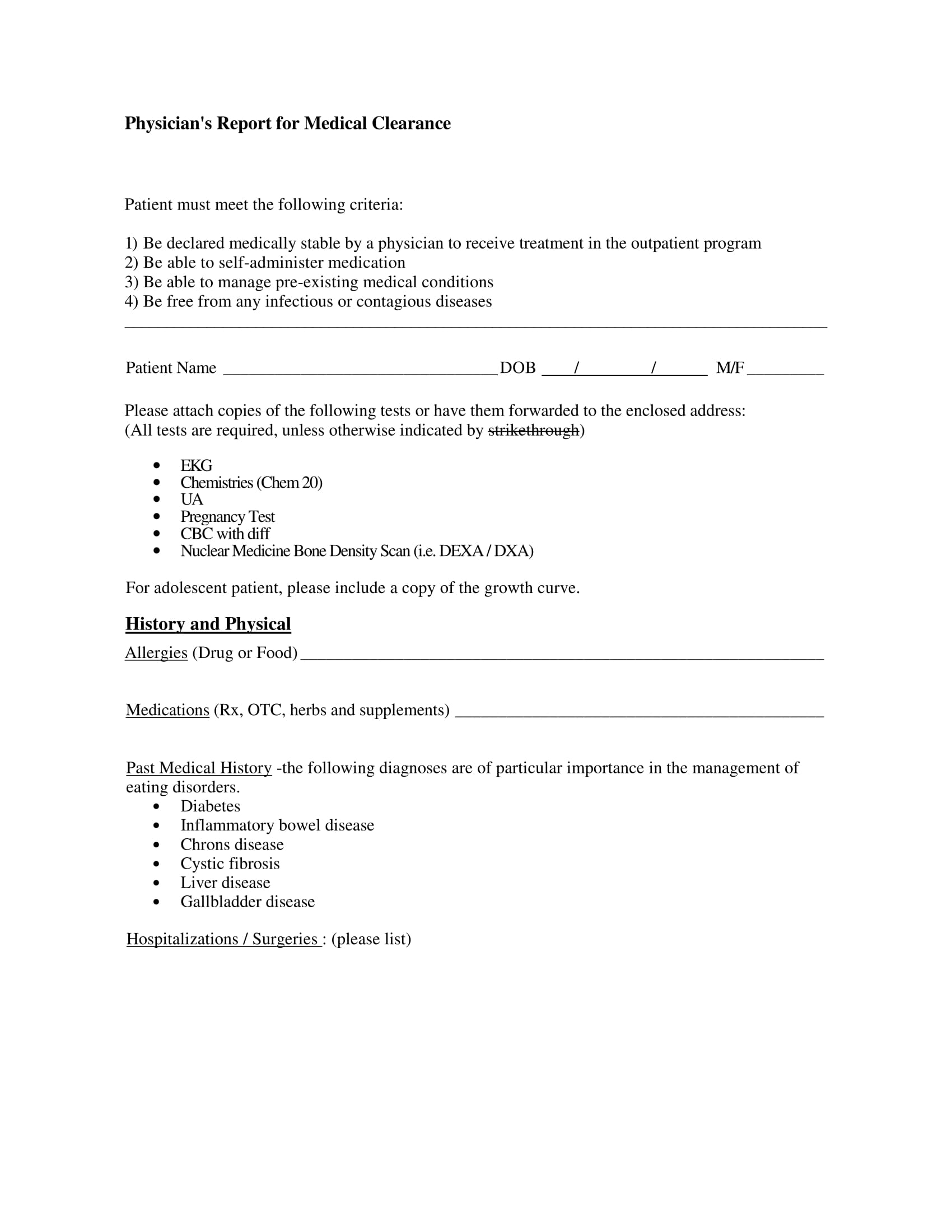 FREE 30+ Medical Clearance Form Samples in PDF | MS Word