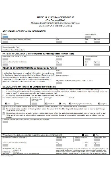 FREE 30+ Medical Clearance Form Samples in PDF | MS Word