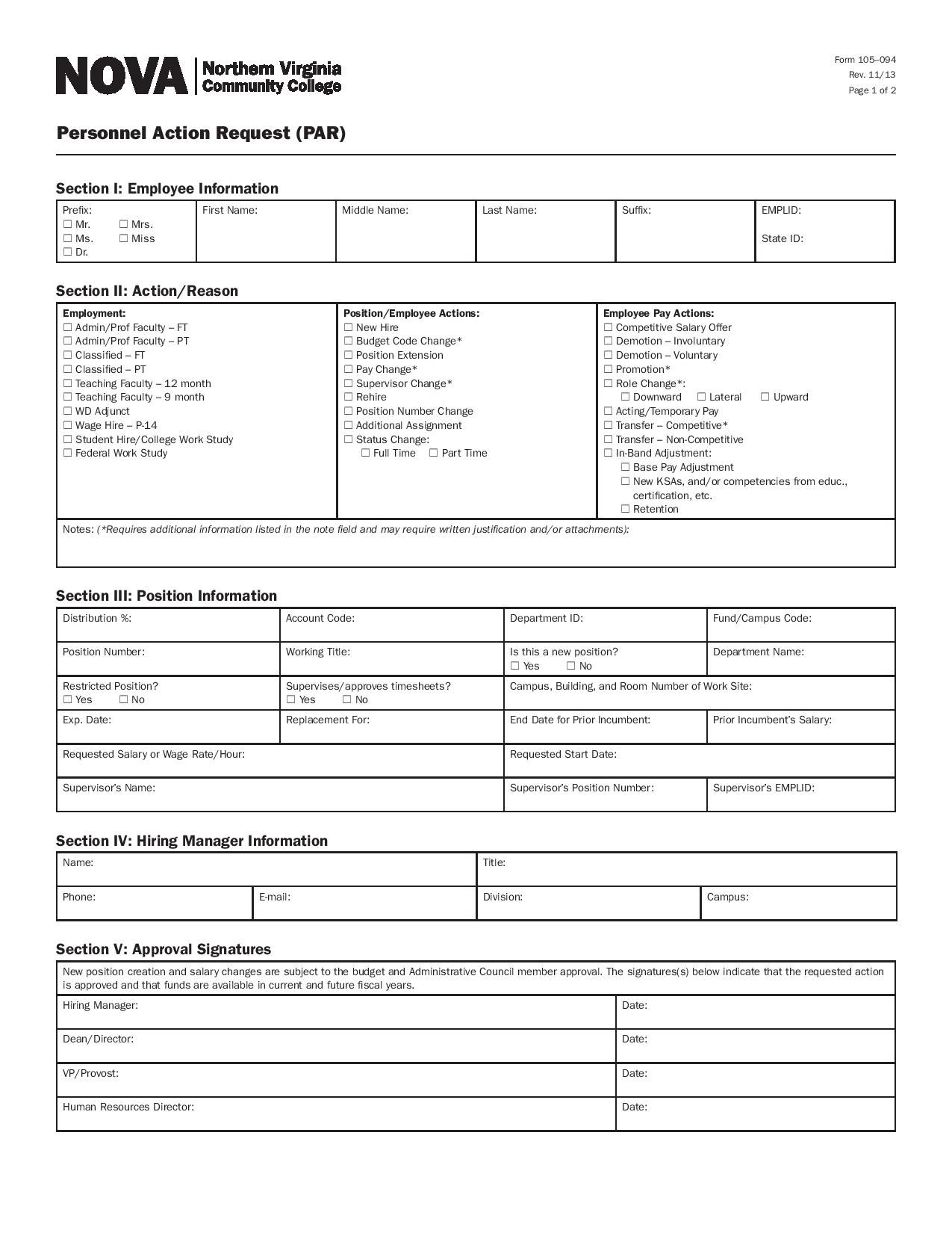 FREE 28+ Personnel Action Forms in MS Word | PDF | Excel