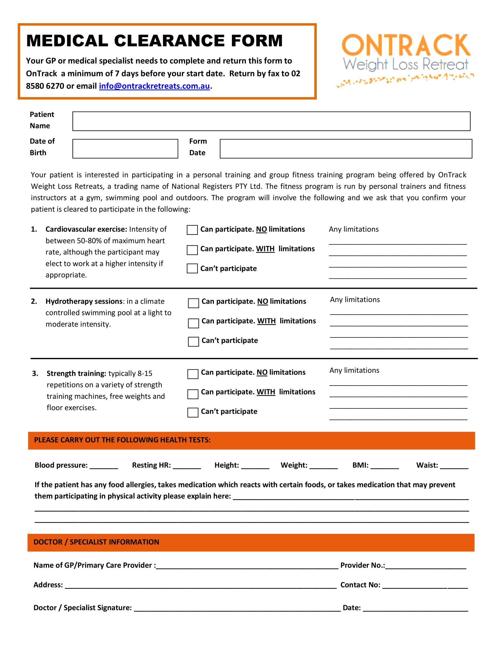 FREE 30+ Medical Clearance Form Samples in PDF | MS Word