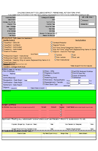 FREE 28+ Personnel Action Forms in MS Word | PDF | Excel