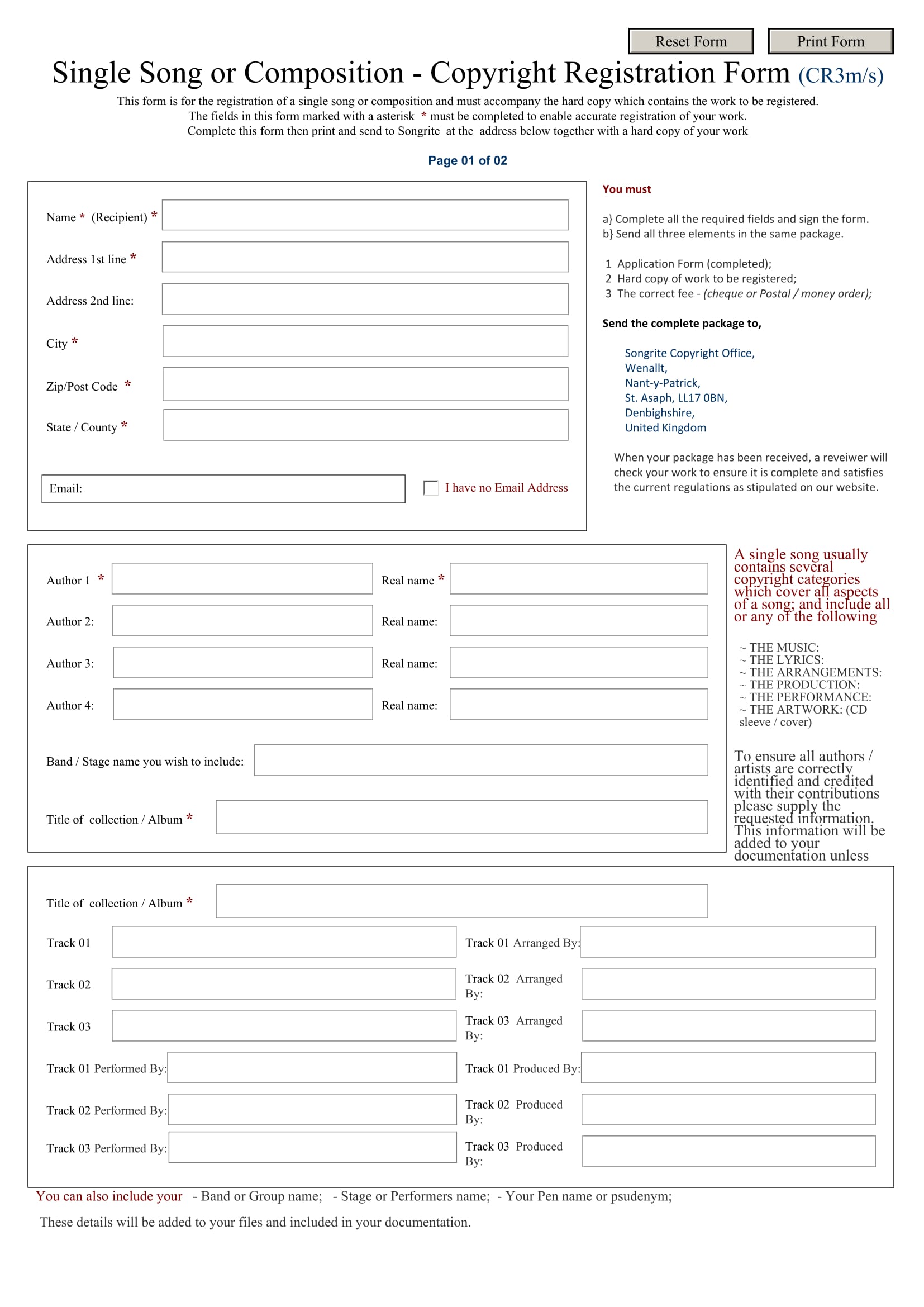 FREE 9+ Copyright Registration Forms in PDF