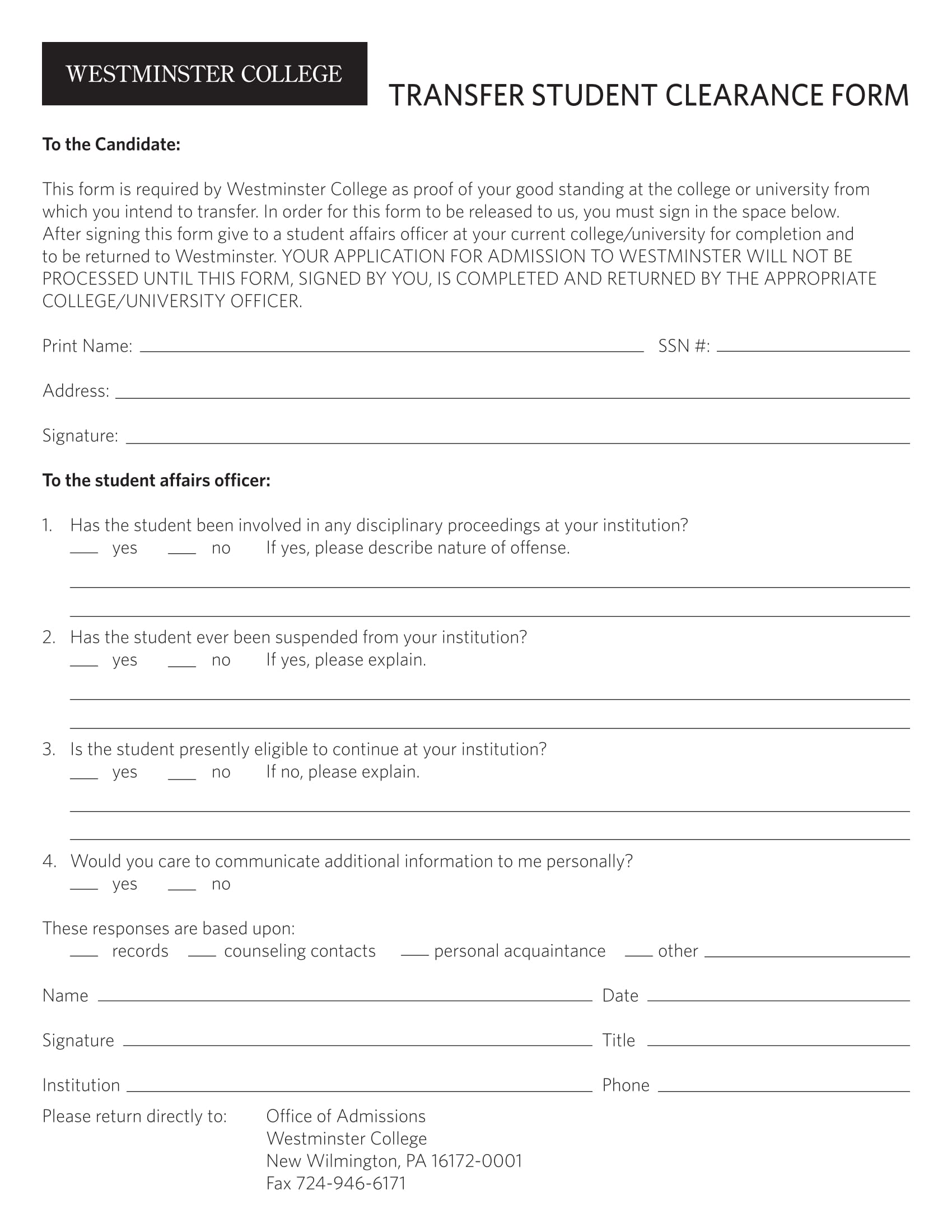 FREE 18+ Student Clearance Form Samples, PDF, MS Word, Google Docs