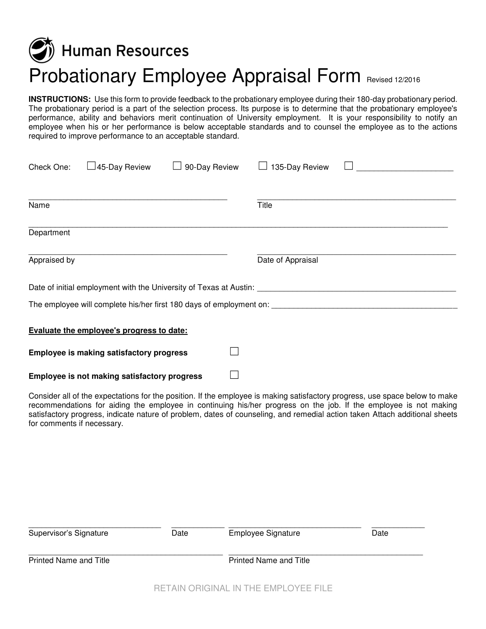 90 Day Employment Probationary Period Template Get What You Need For Free