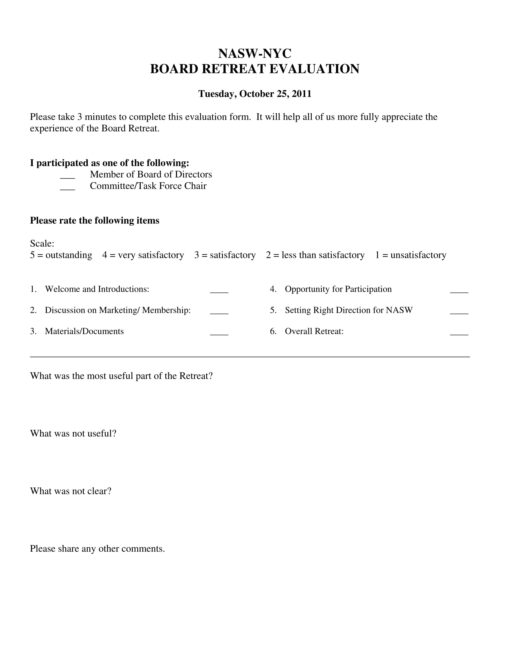 FREE 14+ Retreat Evaluation Forms in PDF