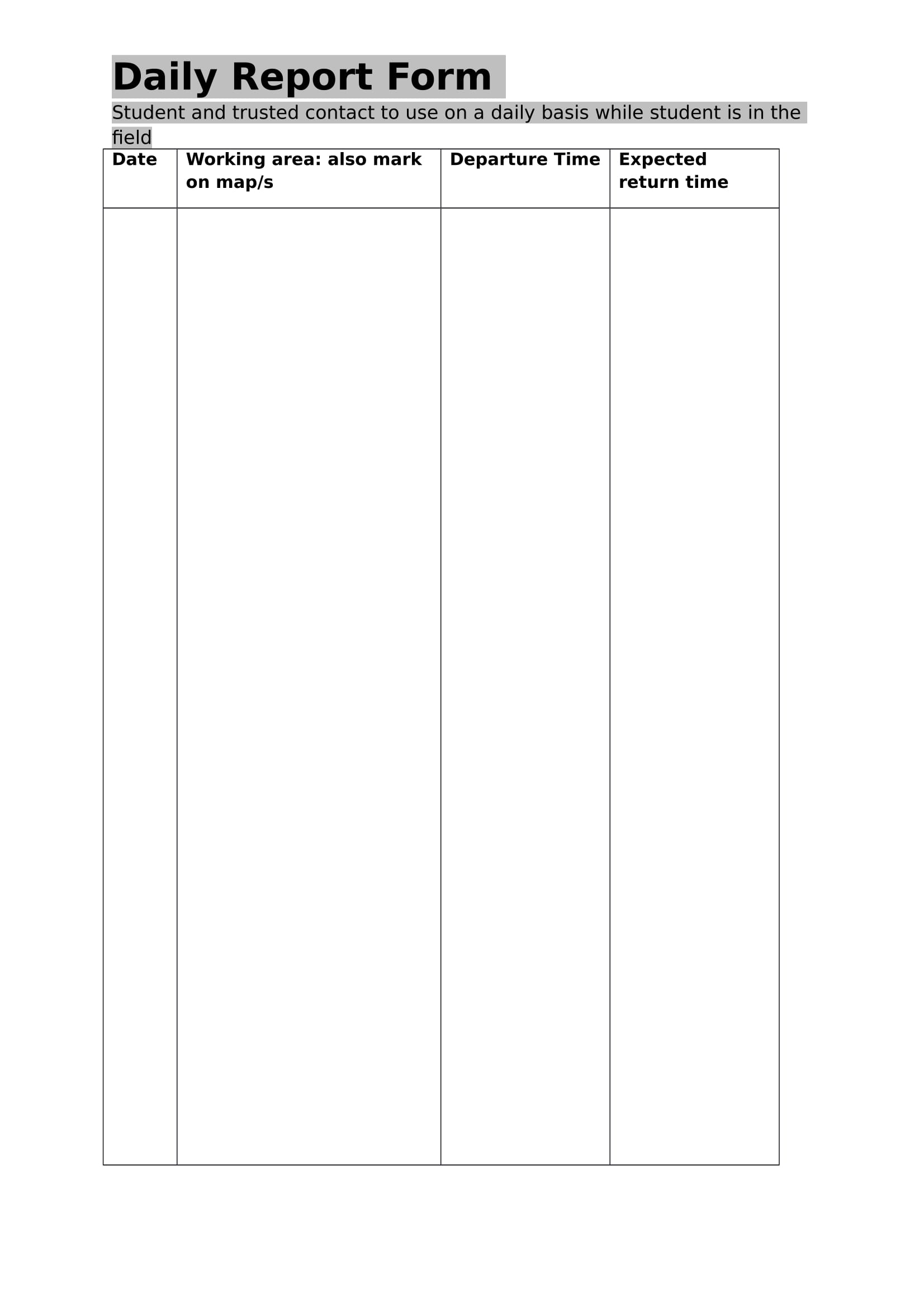 FREE 18+ Daily Report Form Samples, PDF, MS Word, Google Docs