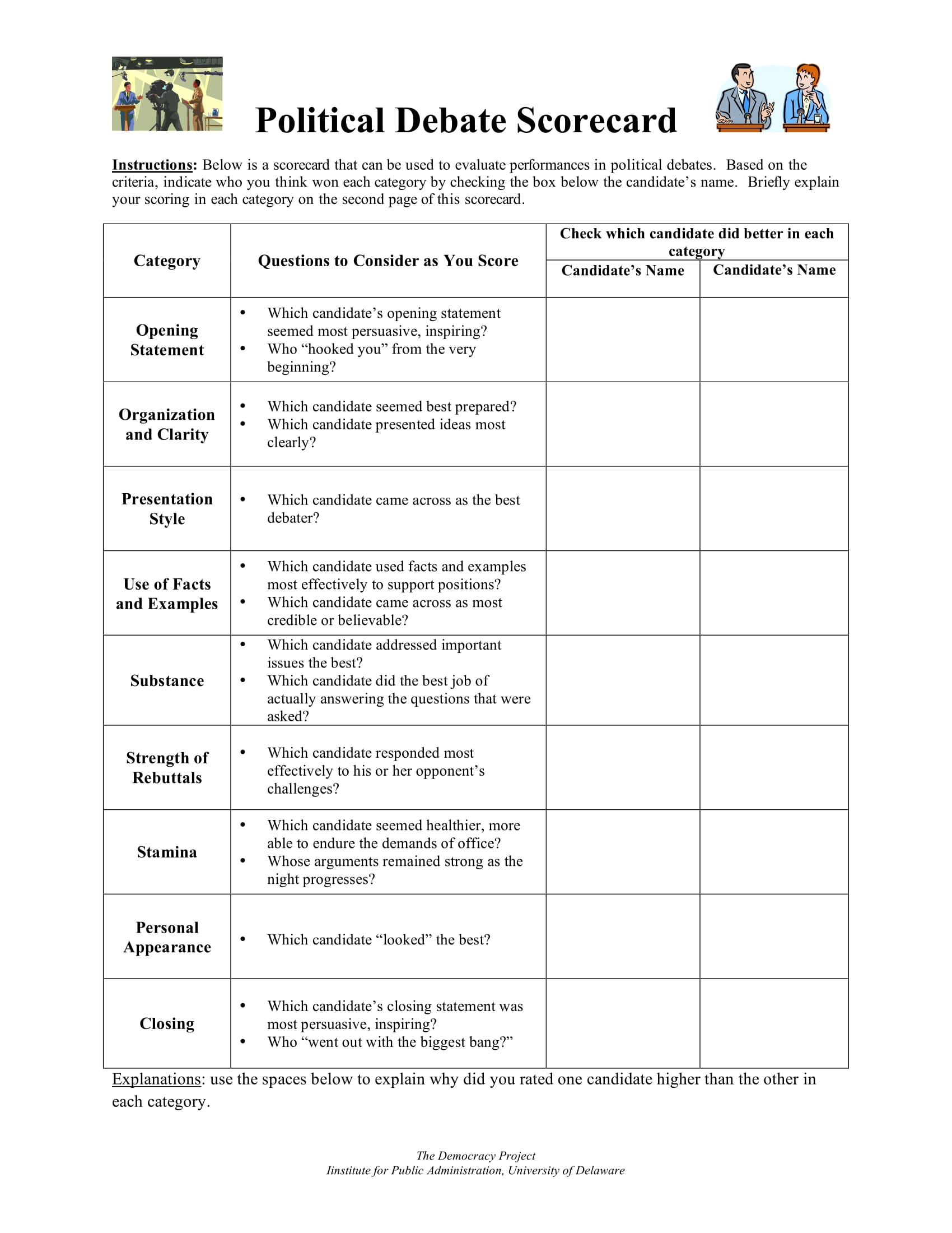 FREE 18+ Debate Evaluation Form Samples, PDF, MS Word, Google Docs