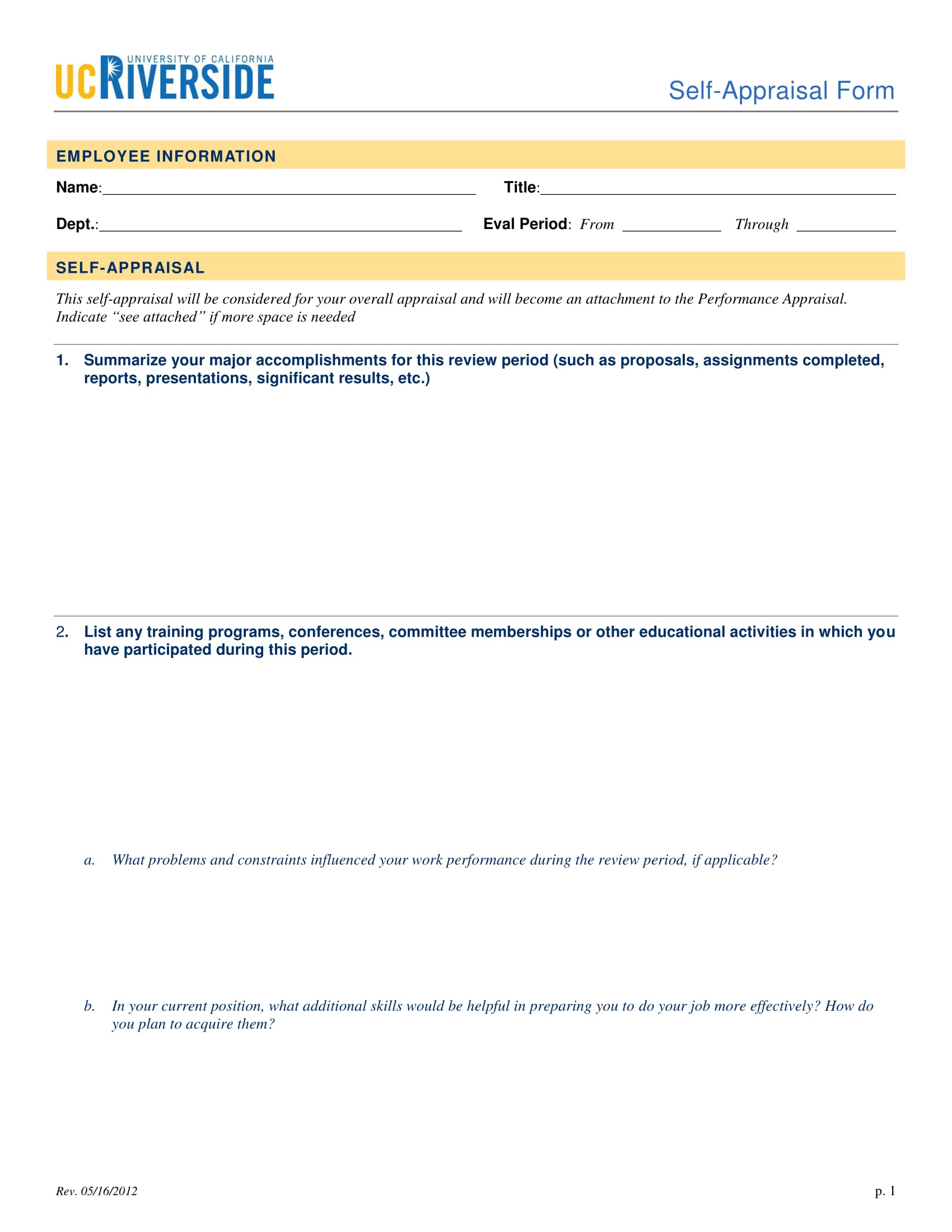 FREE 13+ Self Review Forms in PDF | MS Word