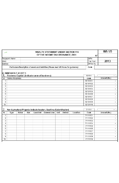 FREE 14+ Wealth Statement Forms in PDF | MS Word | Excel
