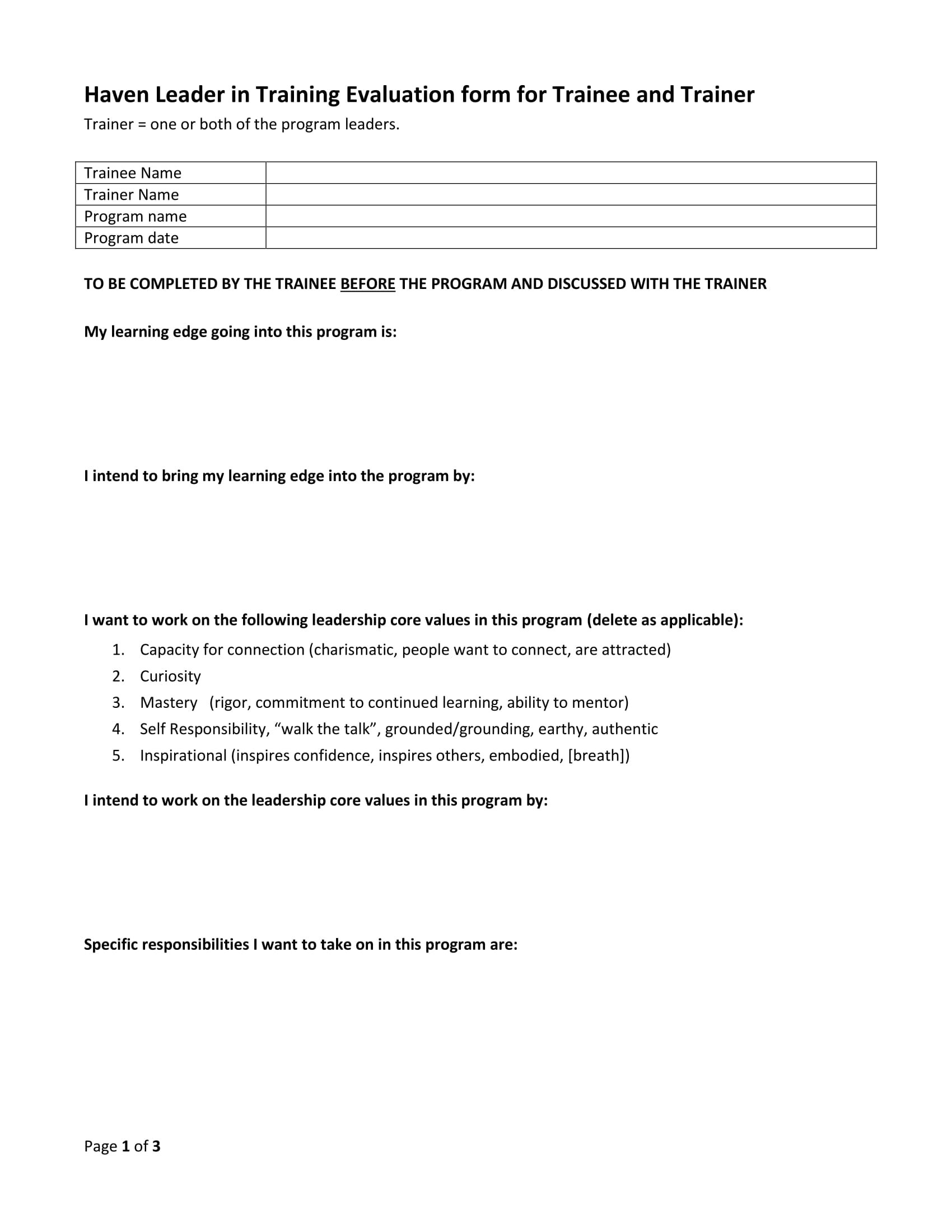 FREE 14+ Trainee Evaluation Forms in MS Word | PDF