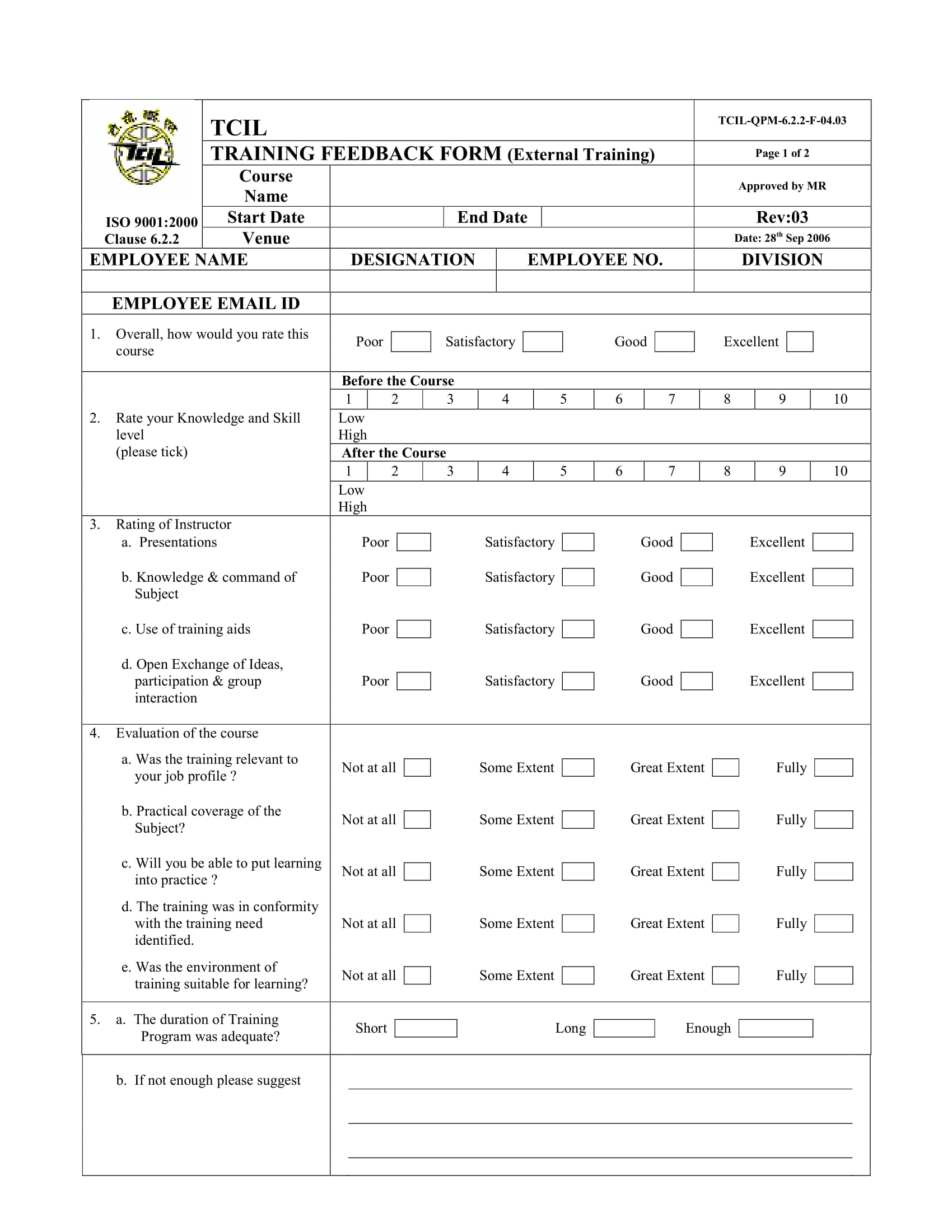 FREE 14+ Feedback Review Forms in PDF | MS Word