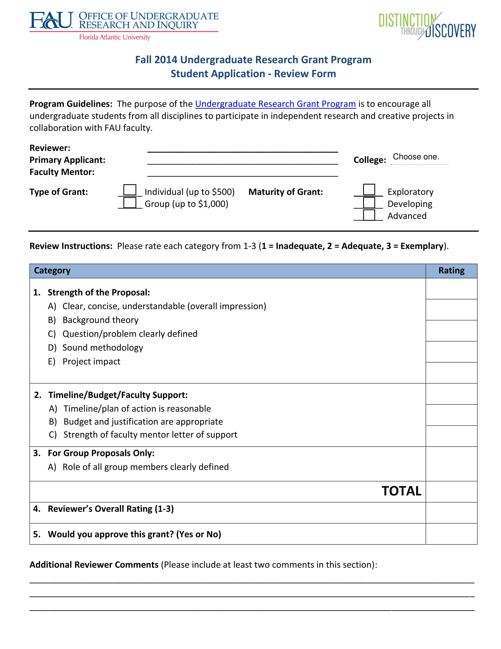 FREE 14 + Grant Review Forms in MS Word | PDF