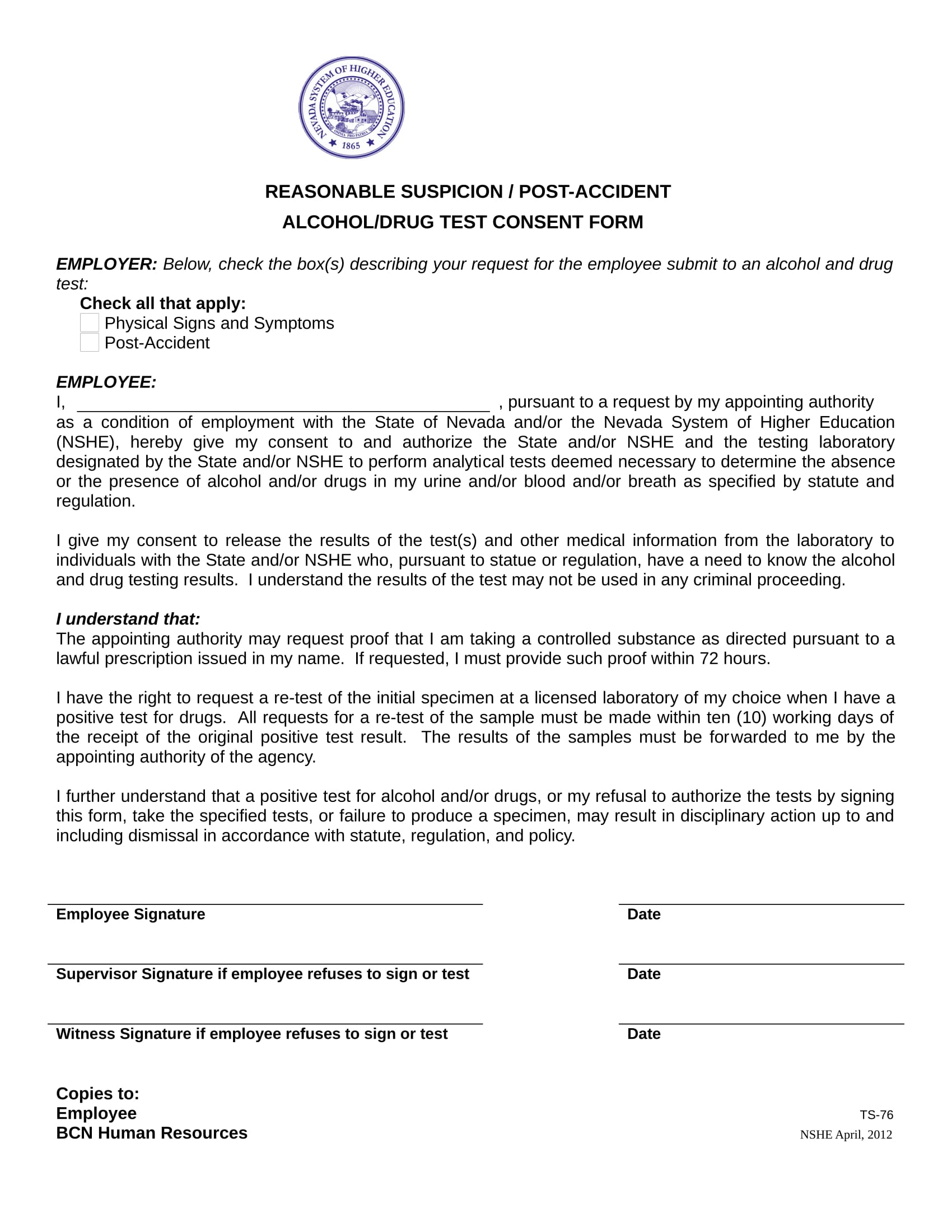 FREE 15+ Drug Testing Consent Forms in PDF | MS Word