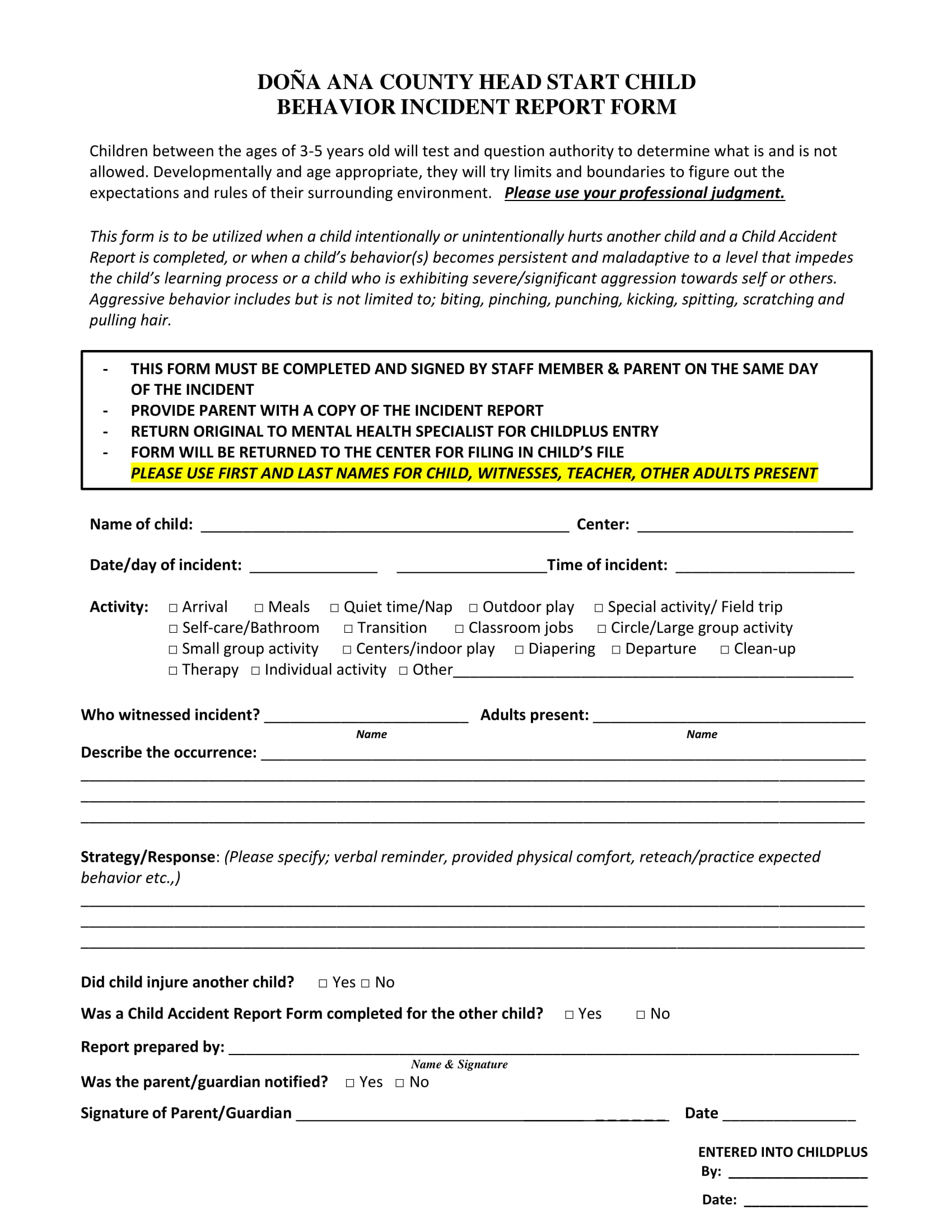 FREE 17+ Behavior Report Form Samples, PDF, MS Word, Google Docs