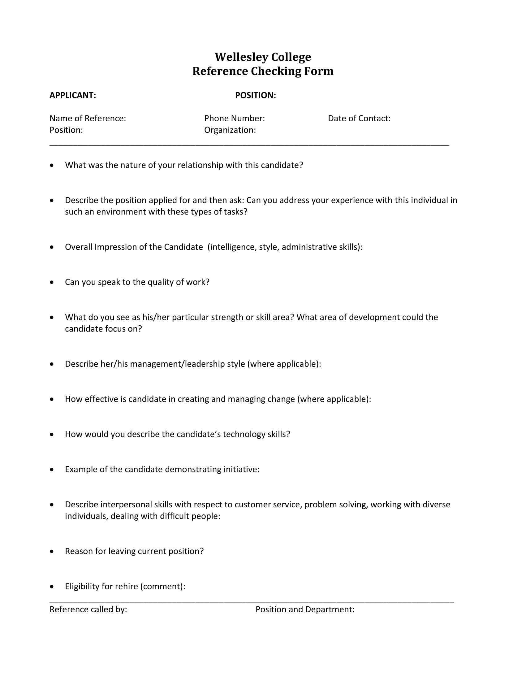 FREE 19+ Reference Check Form Samples, PDF, MS Word, Google Docs