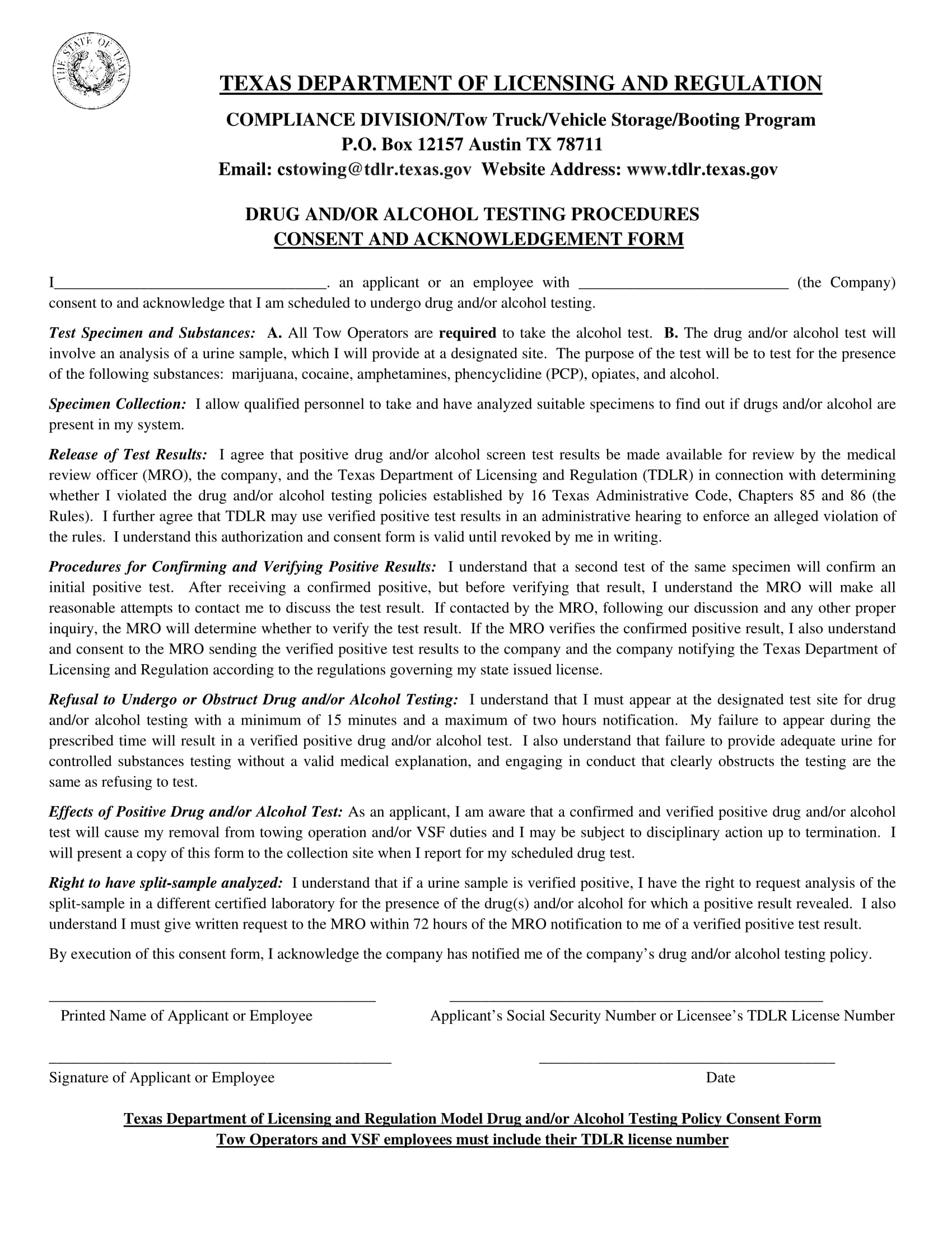 FREE 15+ Drug Testing Consent Forms in PDF | MS Word