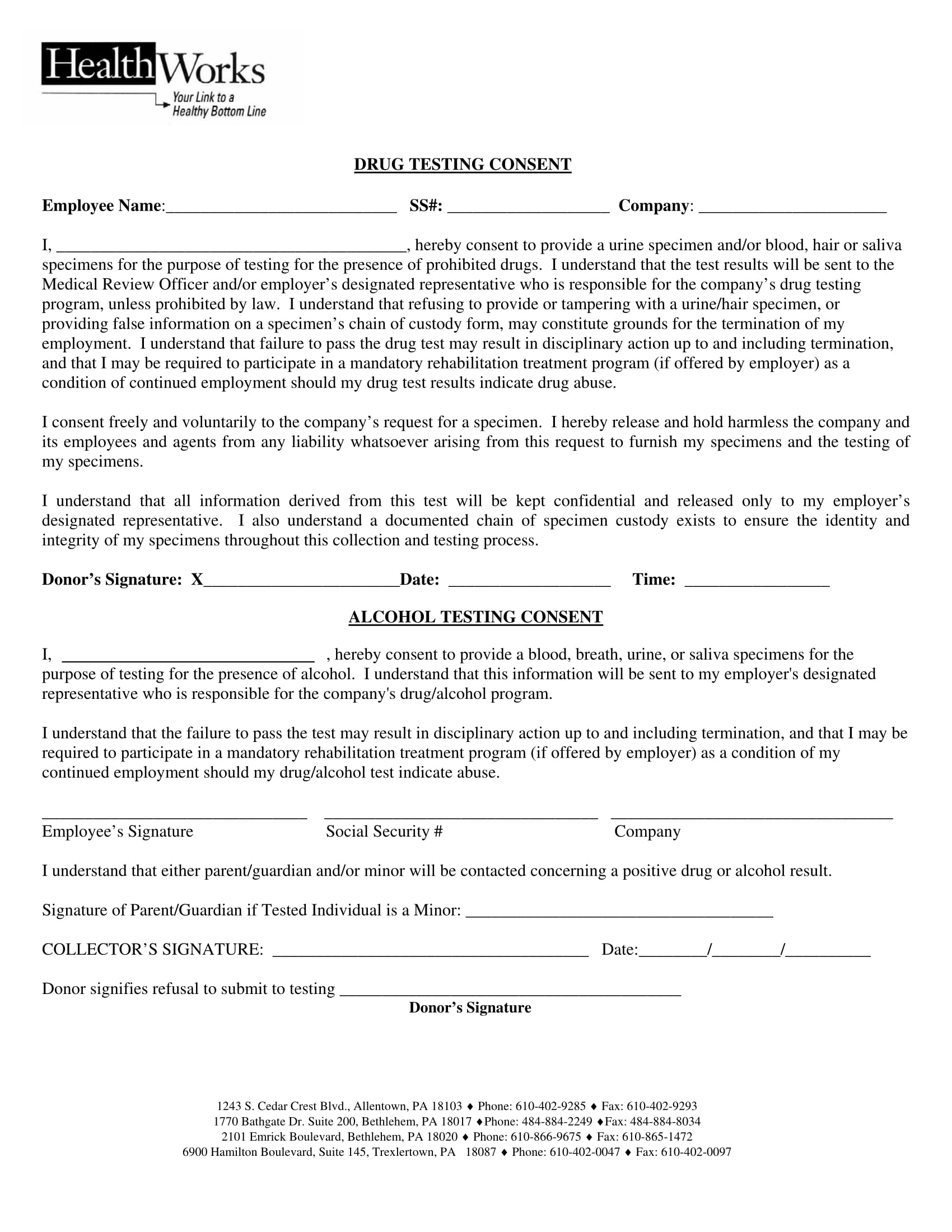 FREE 15+ Drug Testing Consent Forms in PDF | MS Word