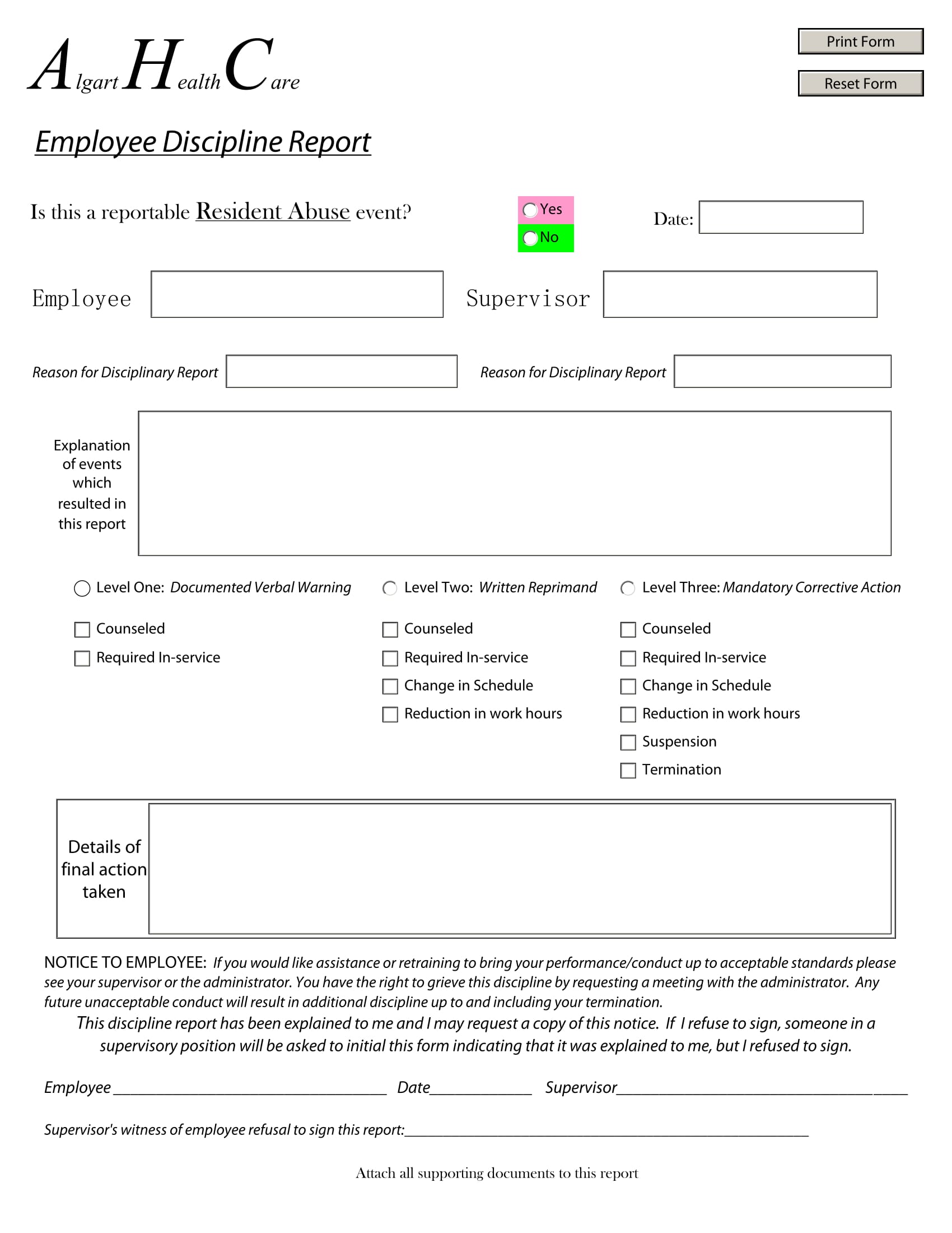 FREE 17 + Disciplinary Report Forms in MS Word | PDF | Google Docs ...