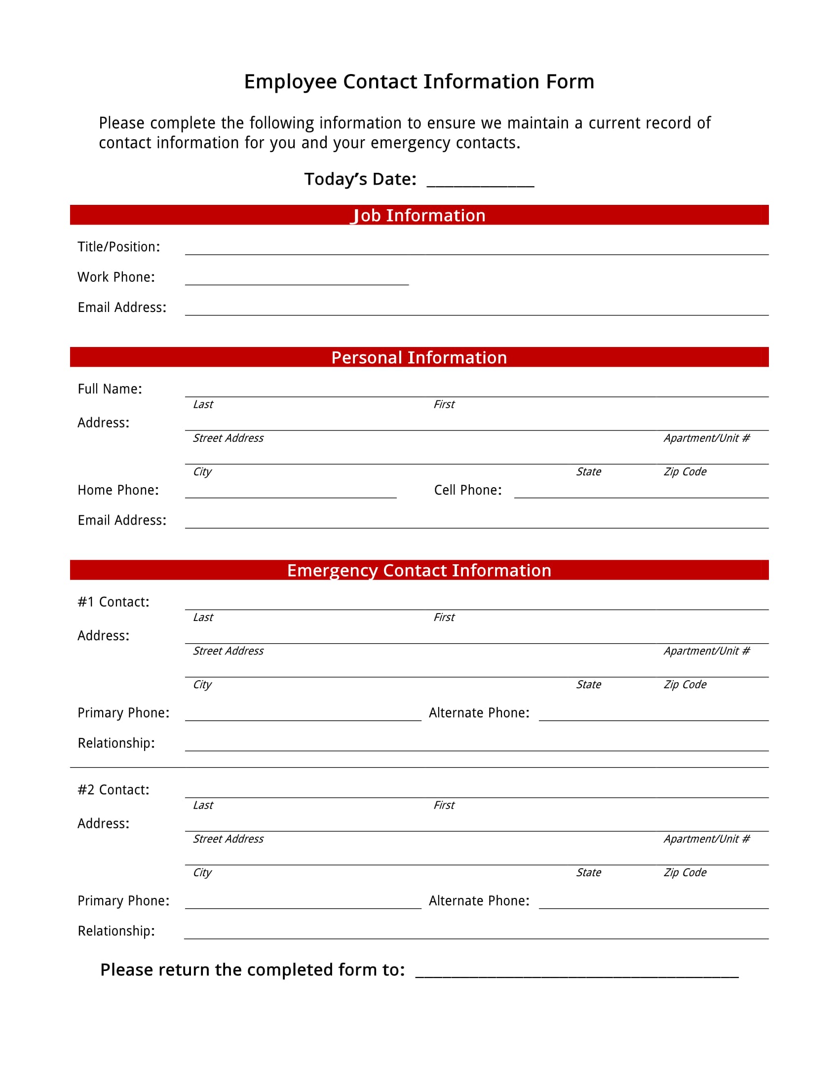 FREE 18+ Employee Information Form Samples, PDF, Word, Google Docs