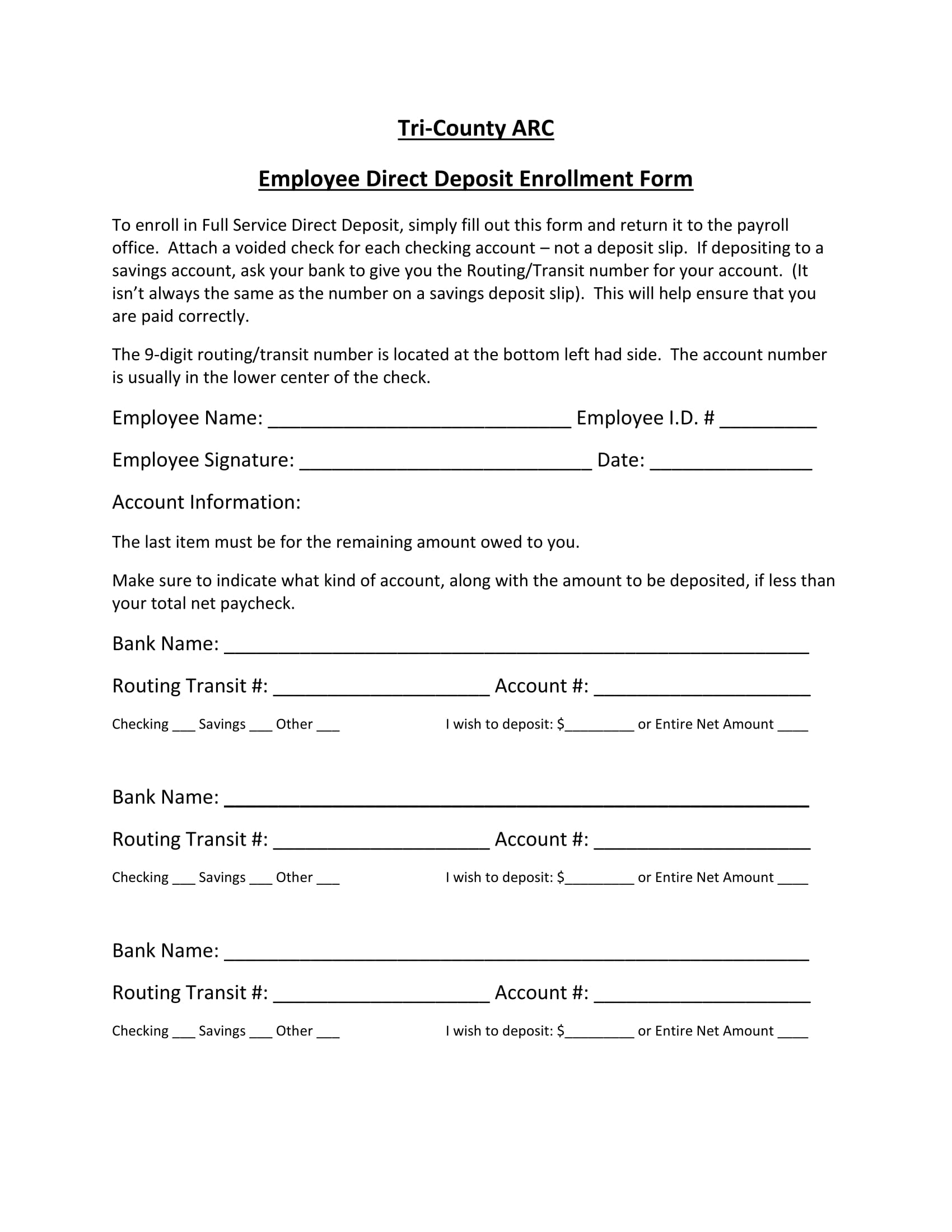 FREE 15+ Direct Deposit Enrollment Forms in MS Word | PDF | Excel