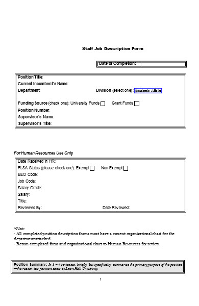 FREE 19+ Job Description Form Samples, PDF, MS Word, Google Docs